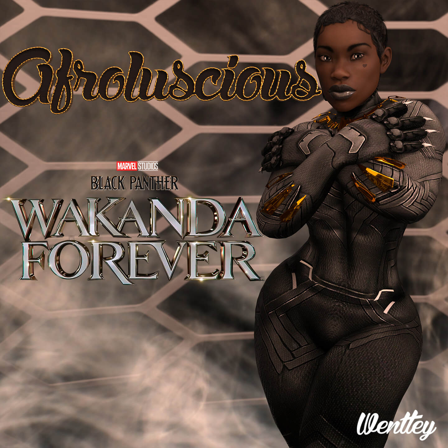 Wakanda 4 Eva 003 3D Render, Digital Art by wentley