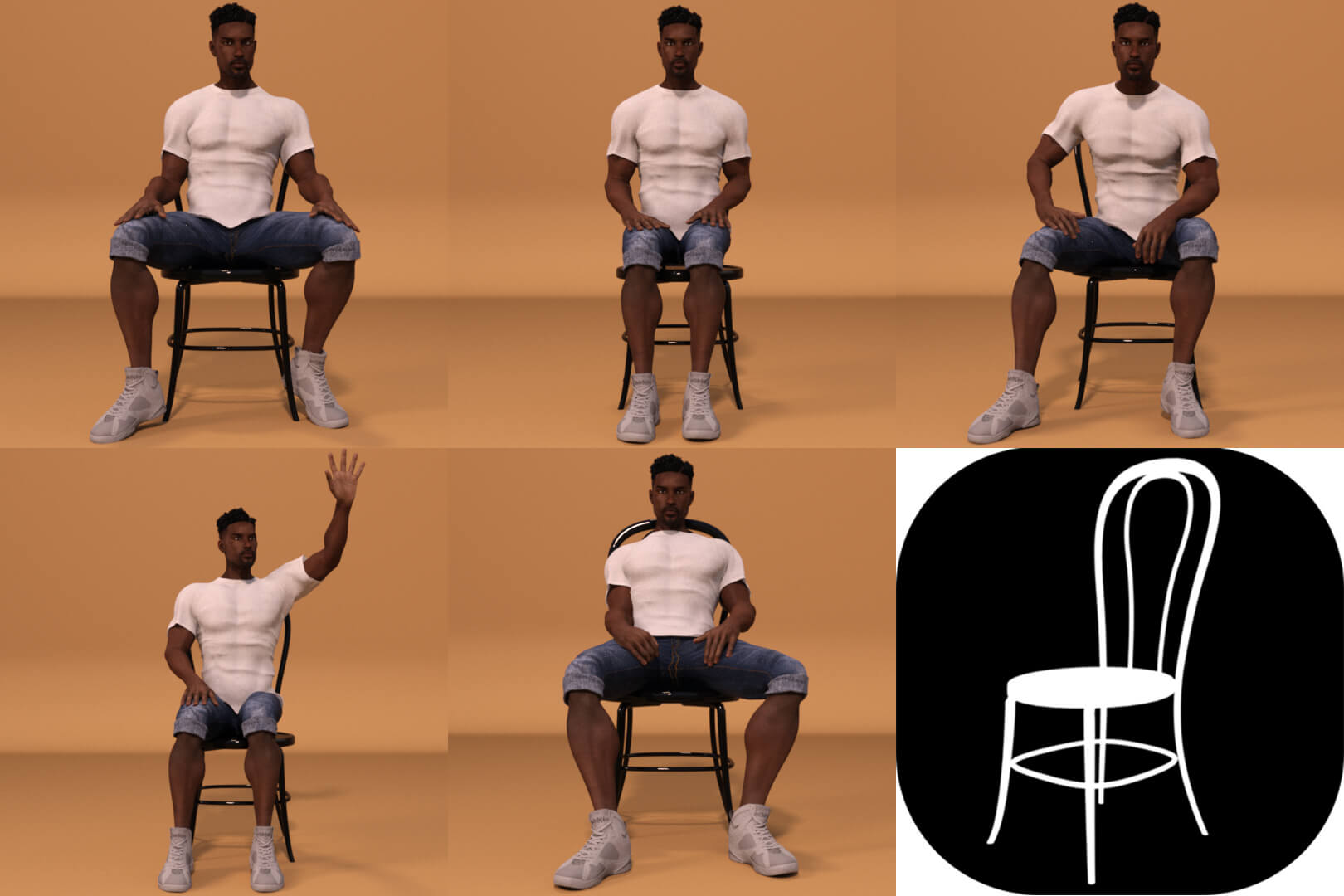 Manly Stance-G8M Standing & Chair Bundle Daz Content by wentley