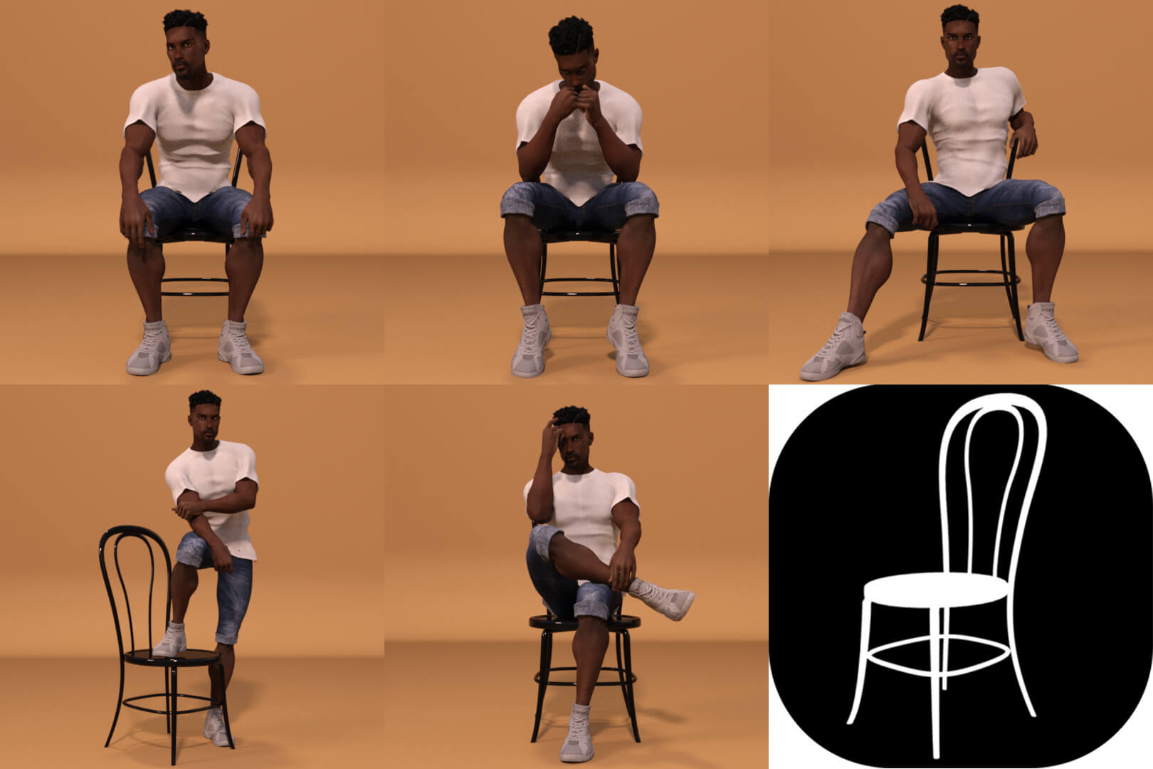 Manly Stance-G8M Standing & Chair Vol 1 Daz Content by wentley