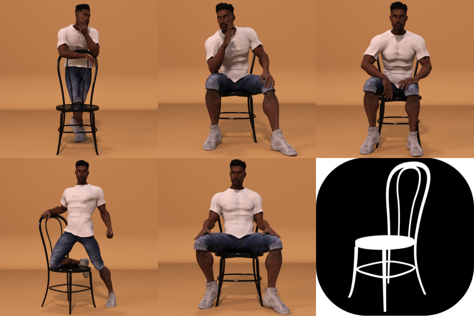 Manly Stance-G8M Standing & Chair Vol 3 Daz Content by wentley