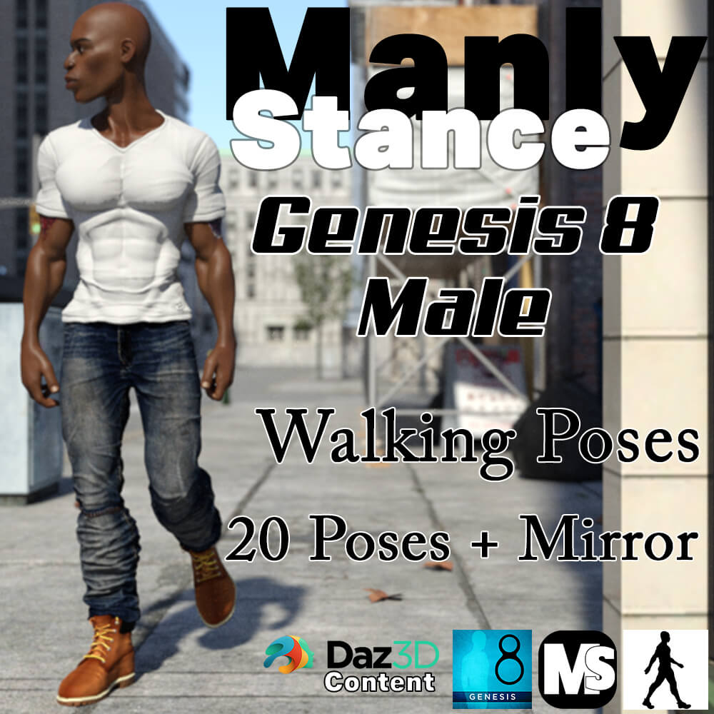 Manly Stance-G8M-Walking Vol 2 Daz Content by wentley