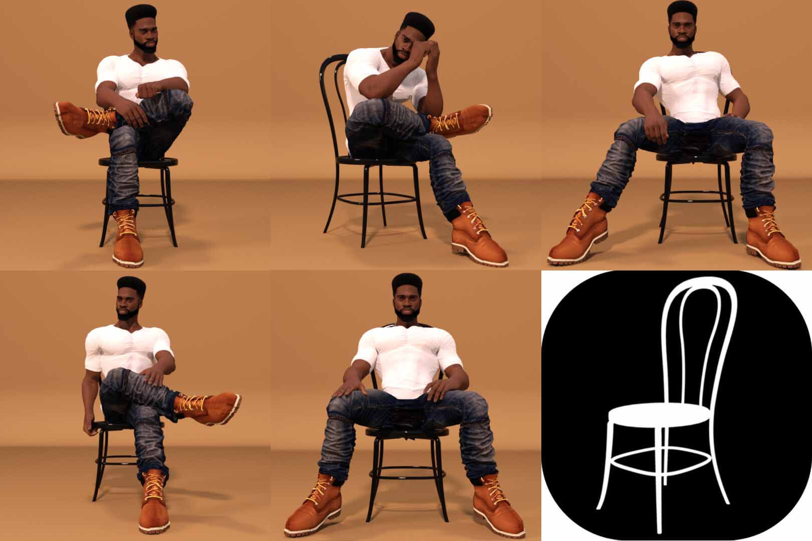 Manly Stance-G9M Standing & Chair Vol 2 Daz Content by wentley