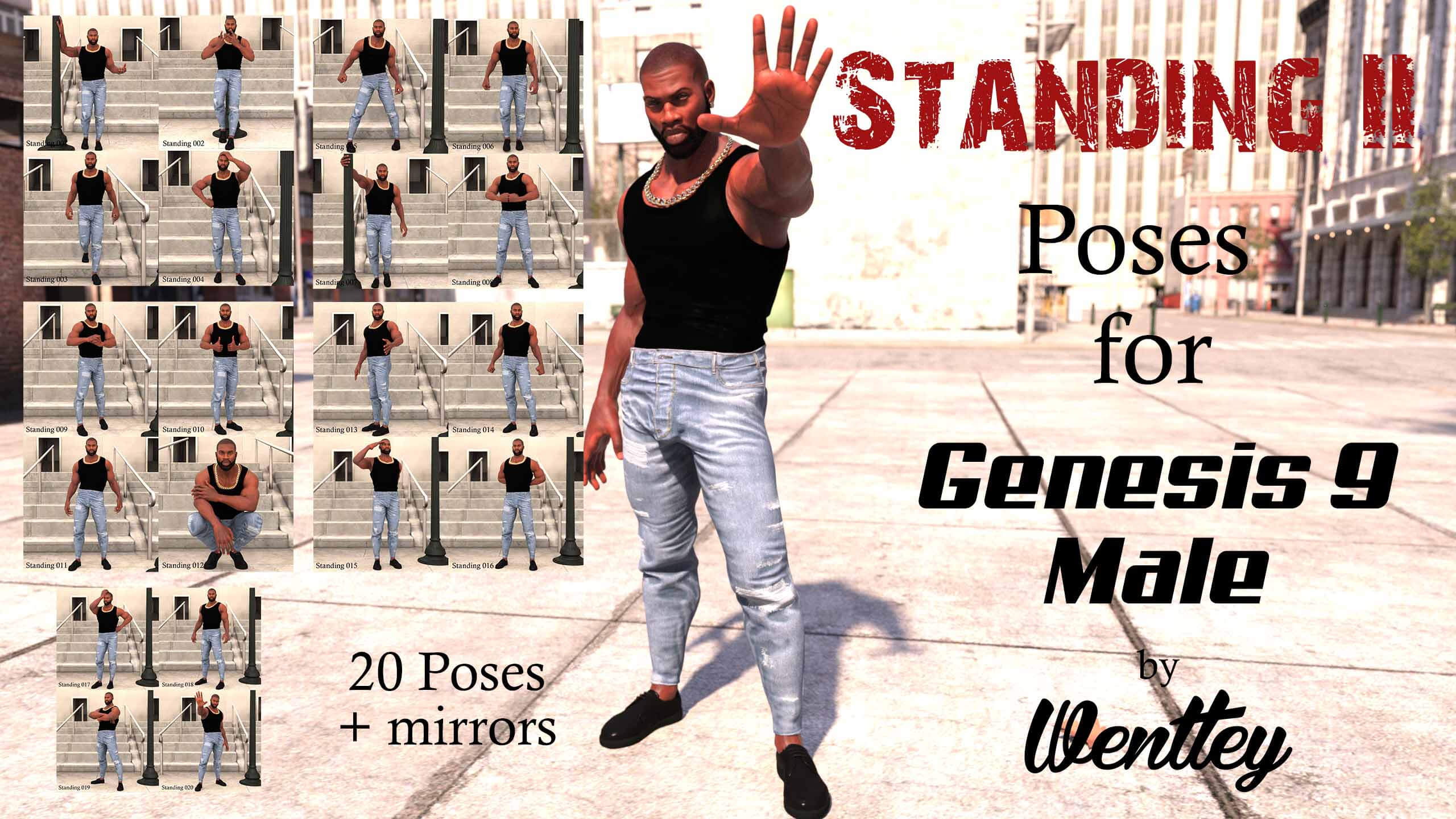 Standing Bundle for Genesis 9 Male - Daz Content by wentley