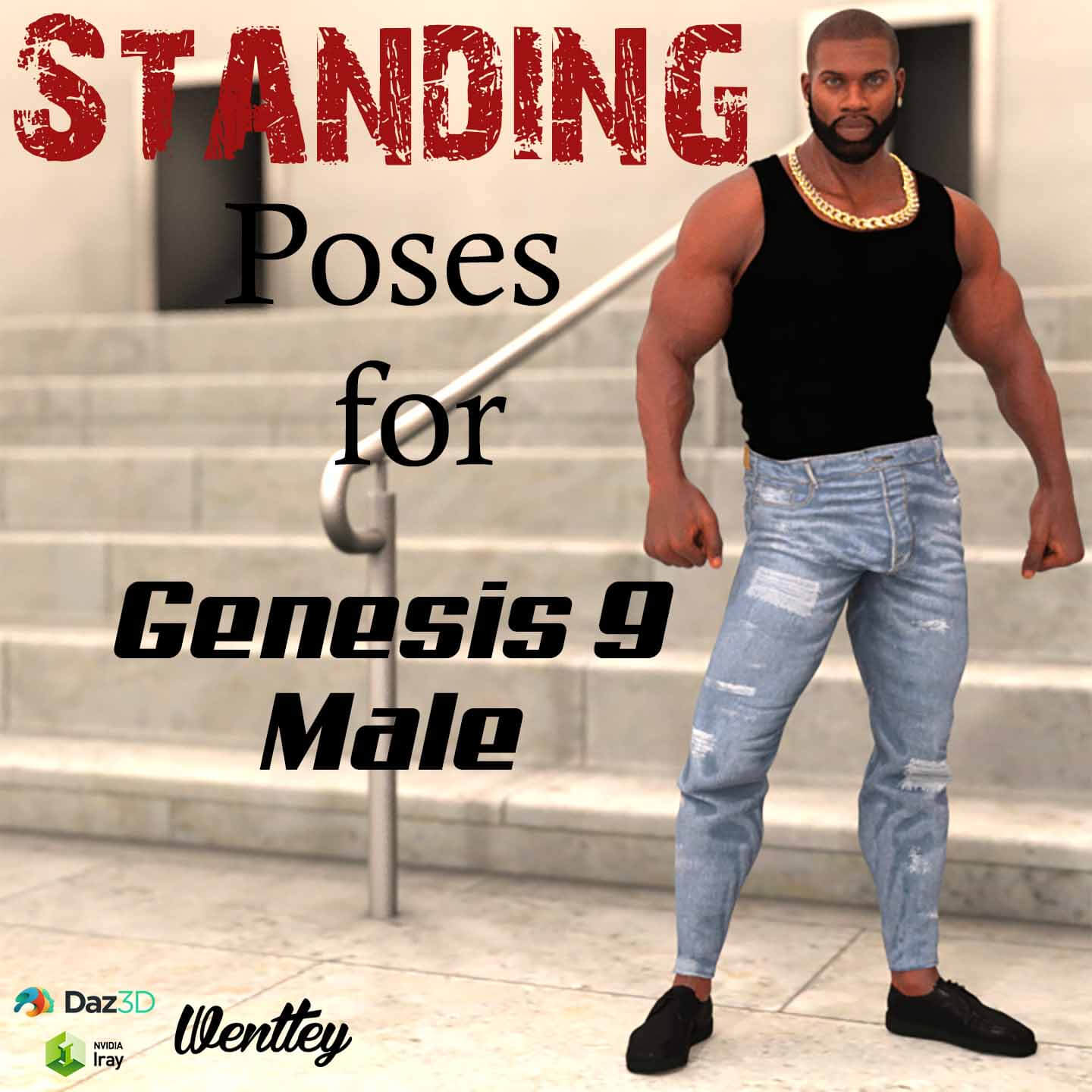 Standing Poses I for Genesis 9 Male - Daz Content by wentley