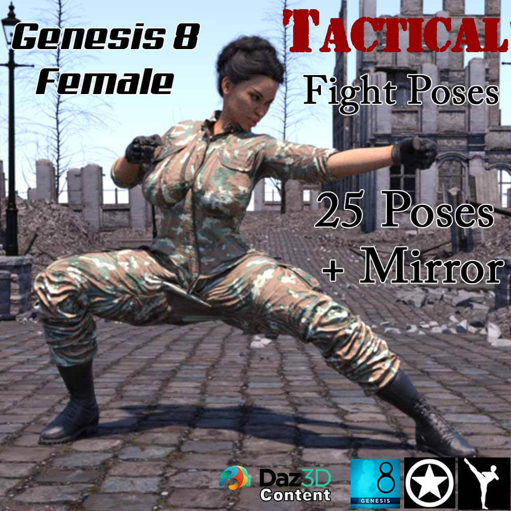 Tactical Poses G8F-Fight Vol 2 Daz Content by wentley