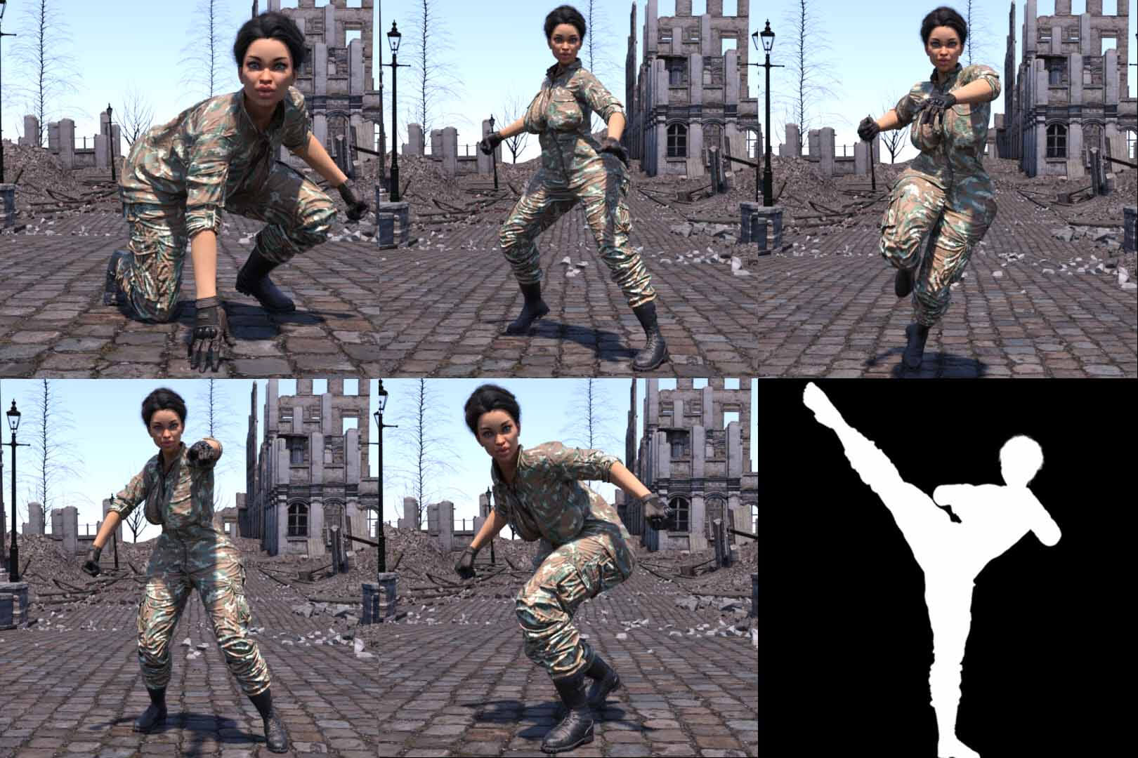 Tactical Poses G8F-Fight Vol 2 Daz Content by wentley