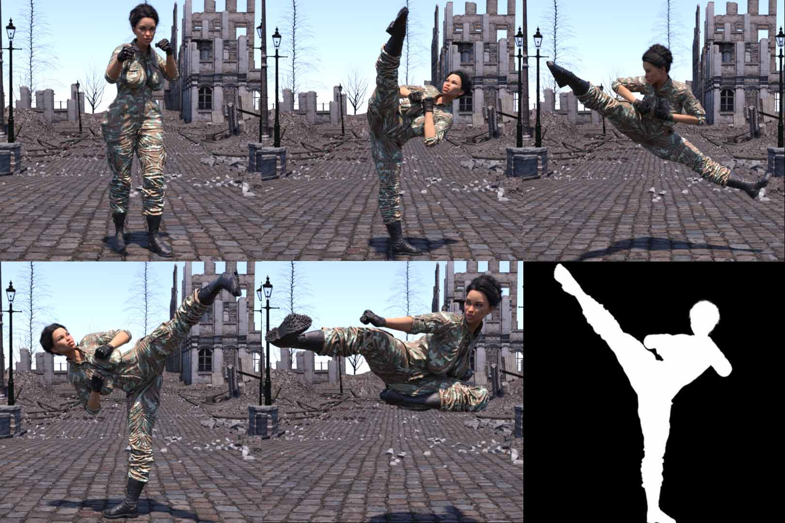 Tactical Poses G8F-Fight Vol 2 Daz Content by wentley