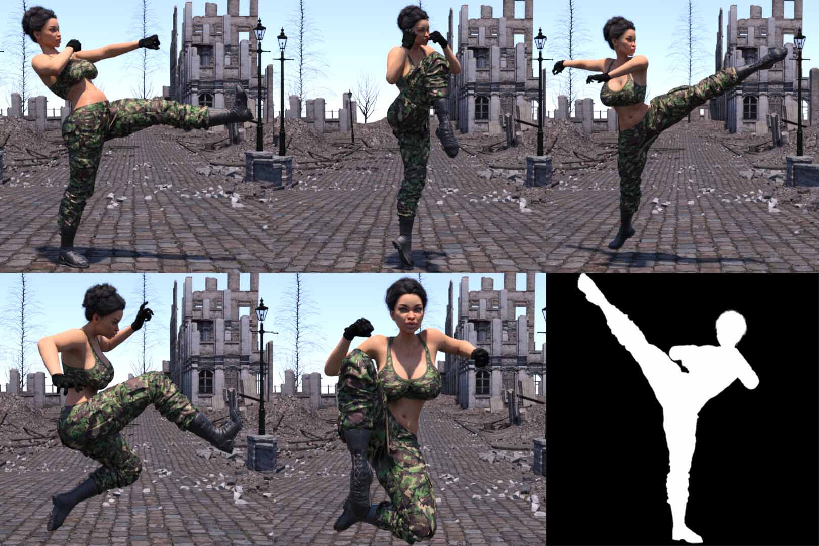 Tactical Poses G8F-Fight Vol 4 Daz Content by wentley