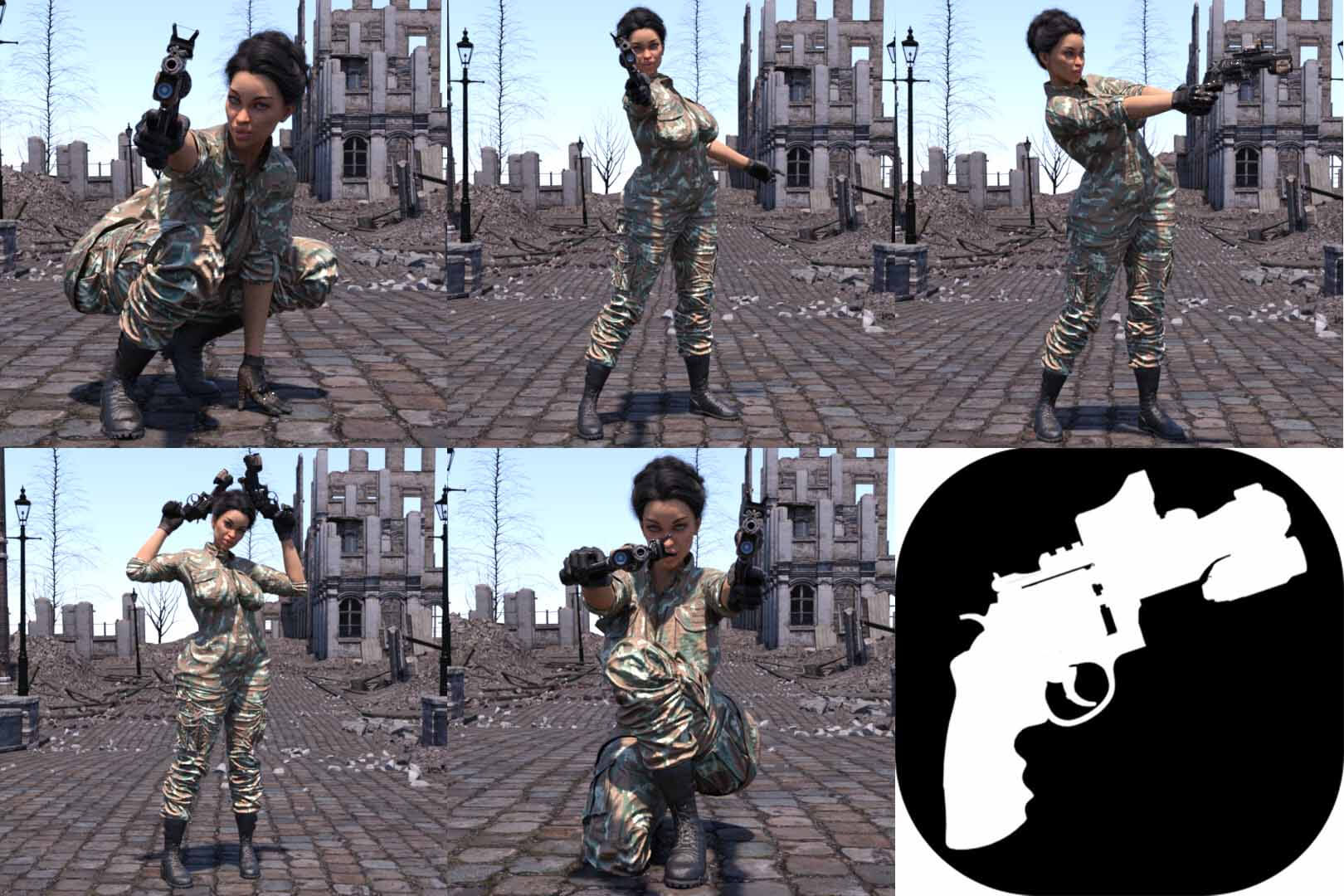 Tactical Poses G8F-Guns Poses & Guns Vol 2 Daz Content by wentley