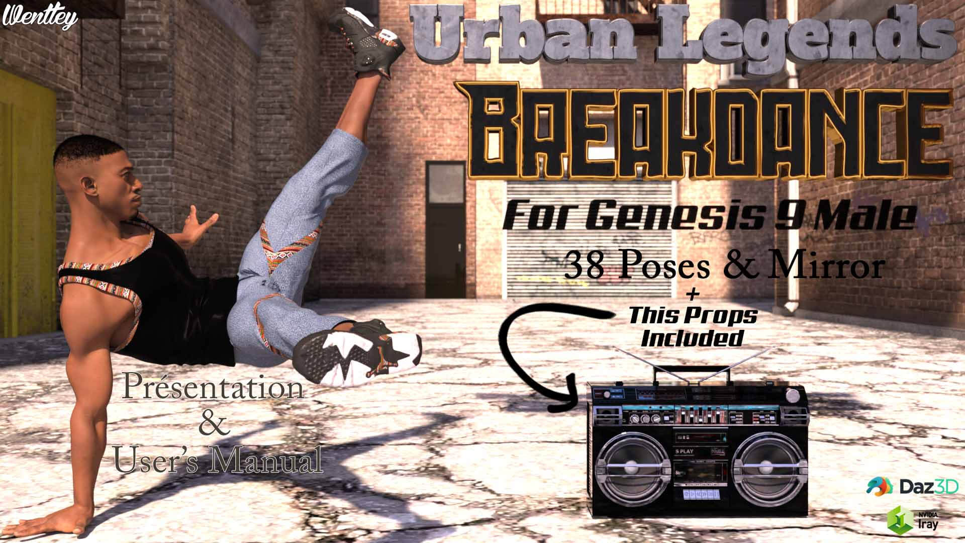 Urban Legends-Breakdance for G9M Daz Content by wentley