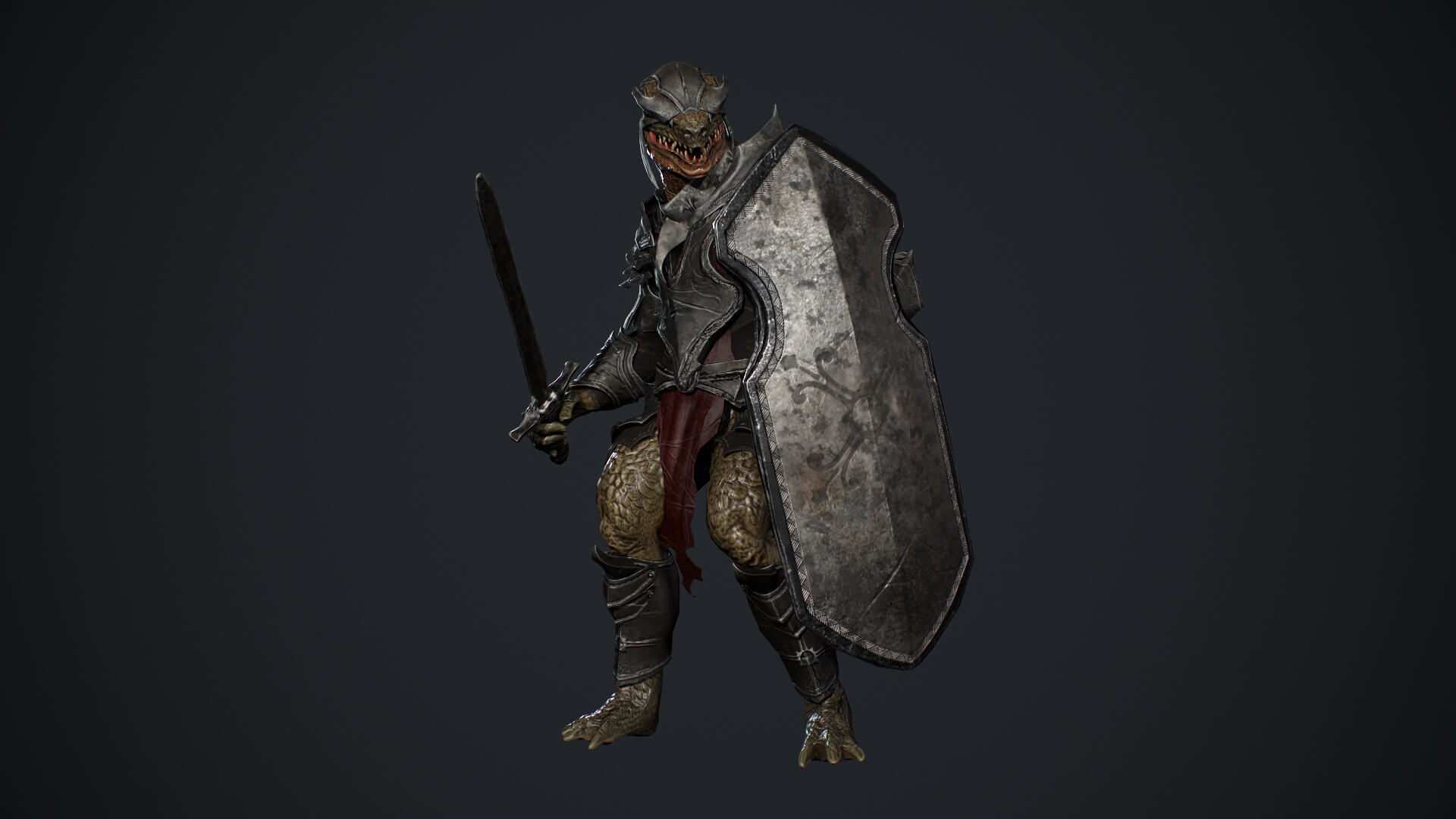Lizardman Knight - 3D Model by Wernerkurt