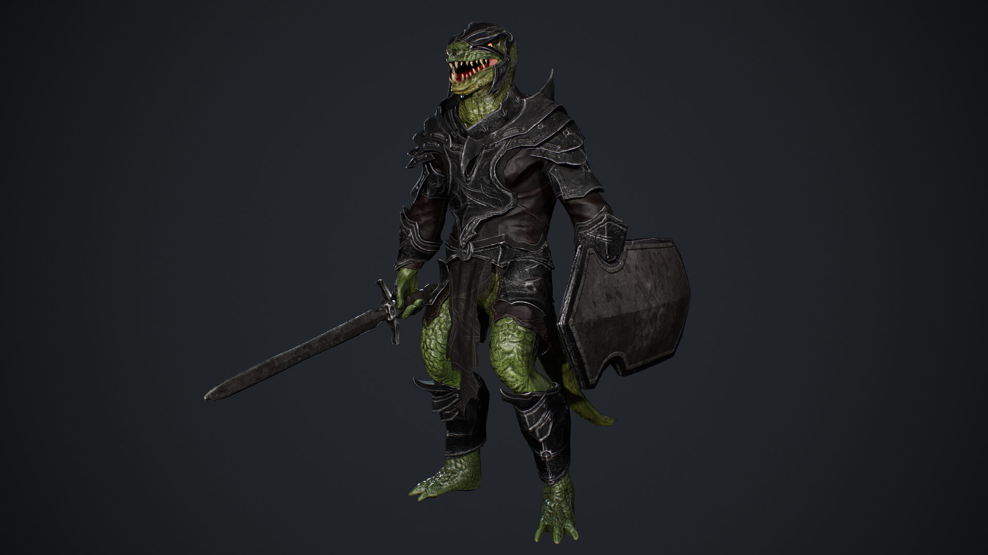 Lizardman Knight - 3D Model by Wernerkurt