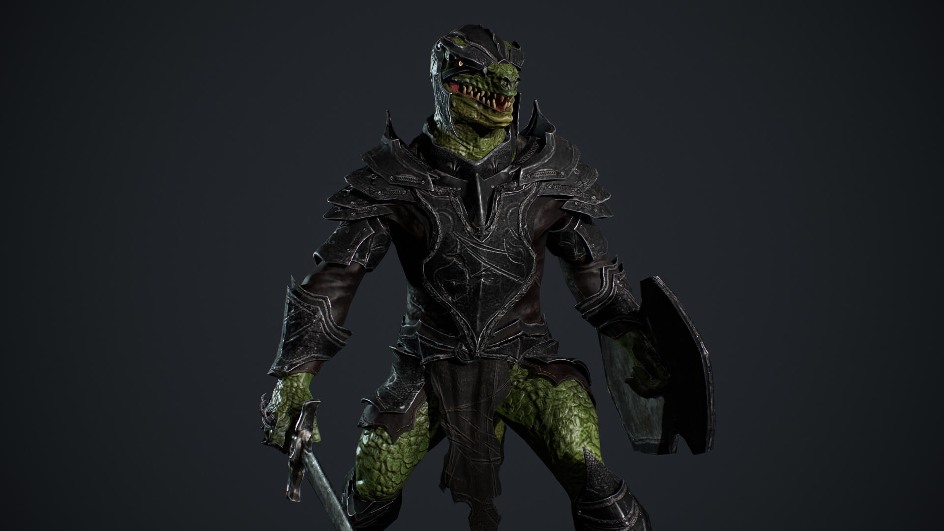 Lizardman Knight - 3D Model by Wernerkurt