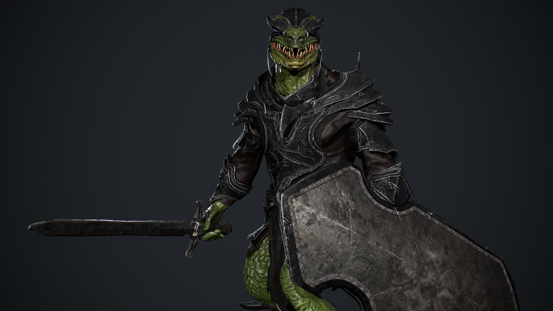 Lizardman Knight - 3D Model by Wernerkurt