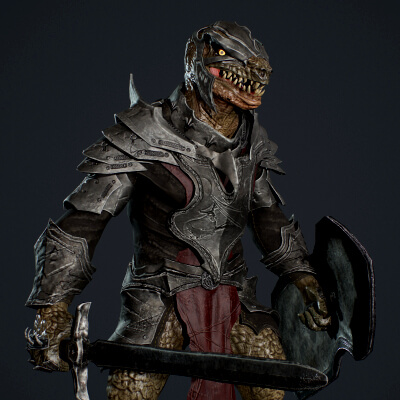 Lizardman Knight - 3D Model by Wernerkurt