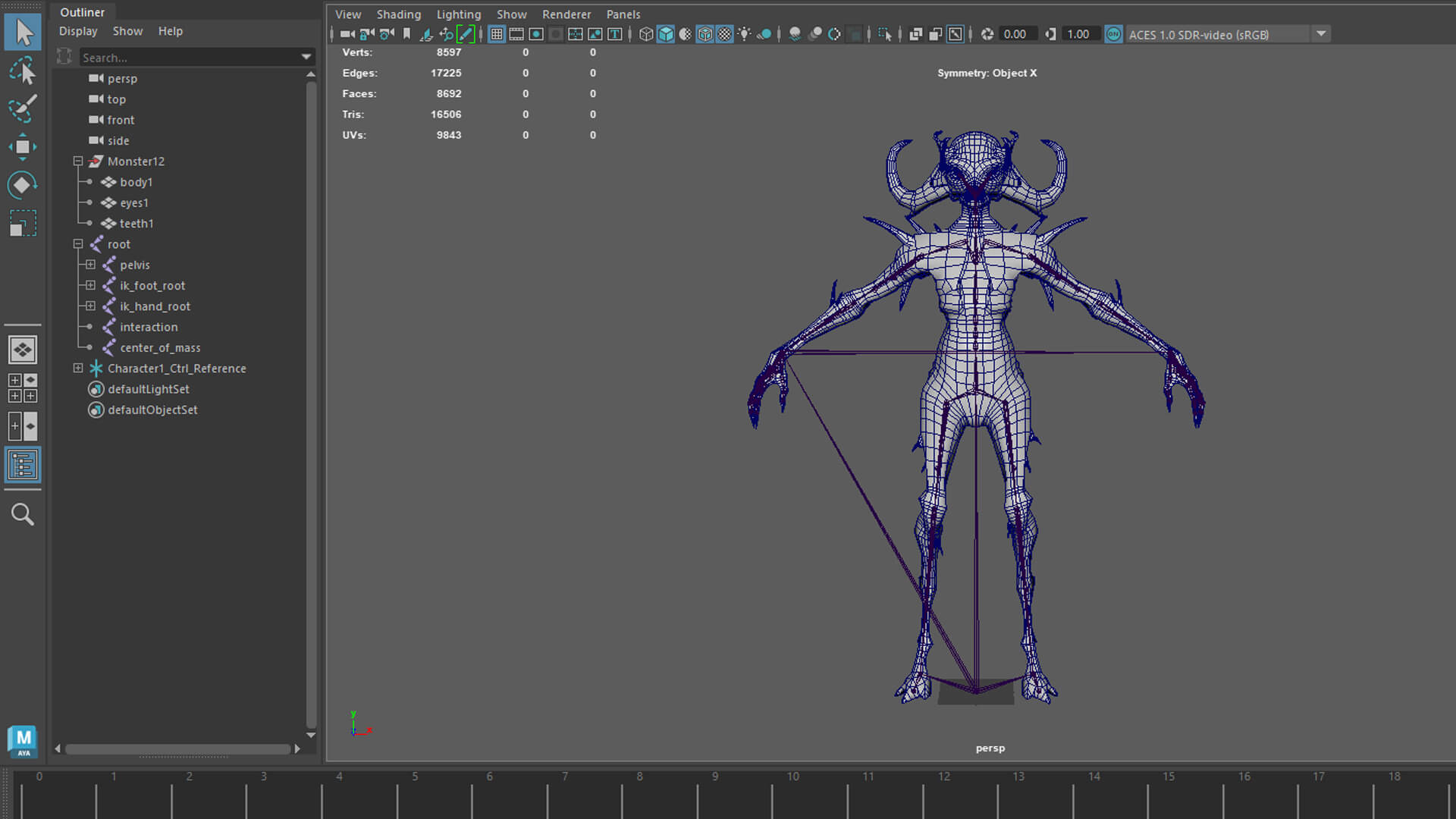 Monster 12 game ready - 3D Model by Wernerkurt