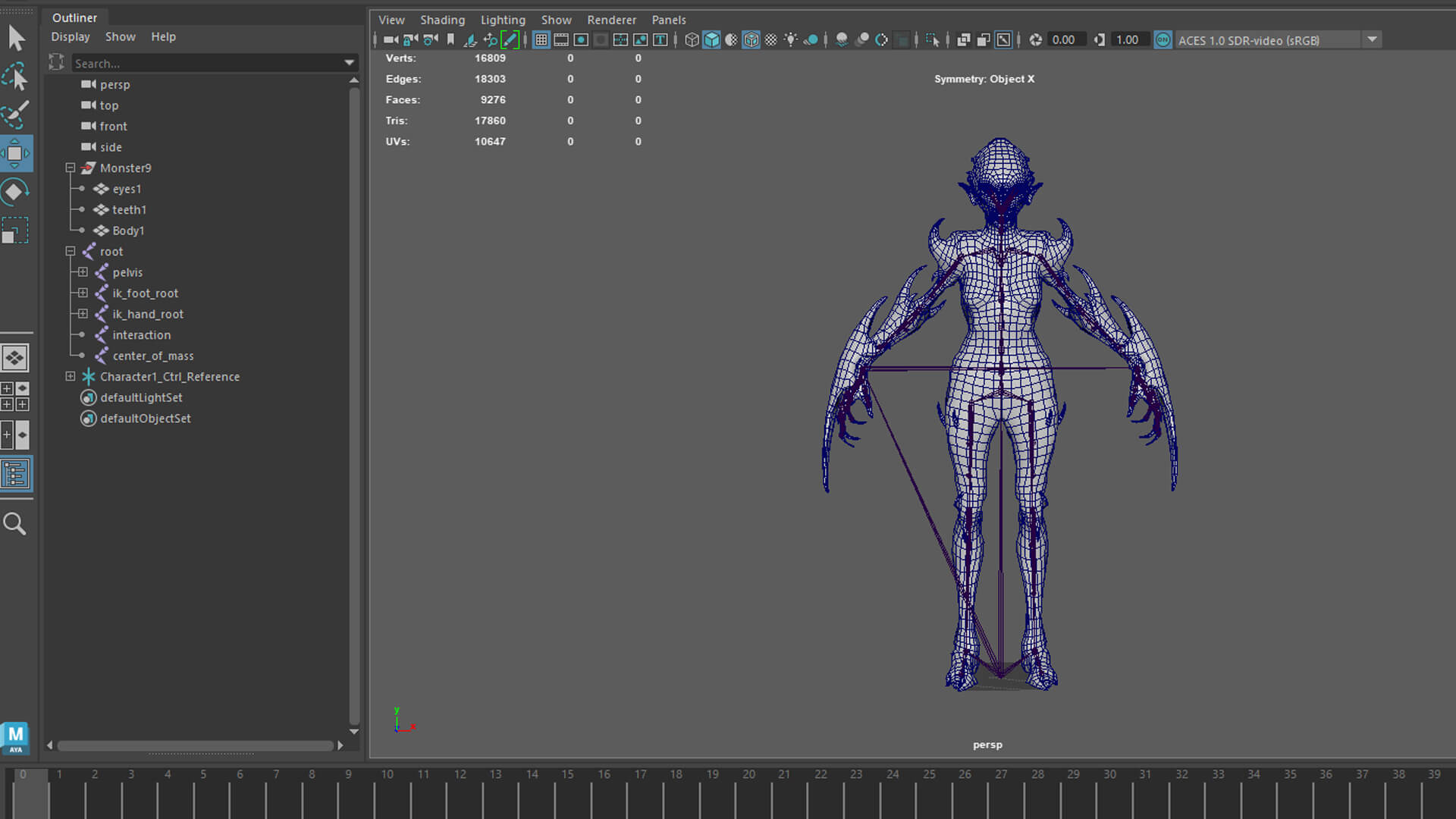 Monster 9 Game Ready - 3D Model by Wernerkurt