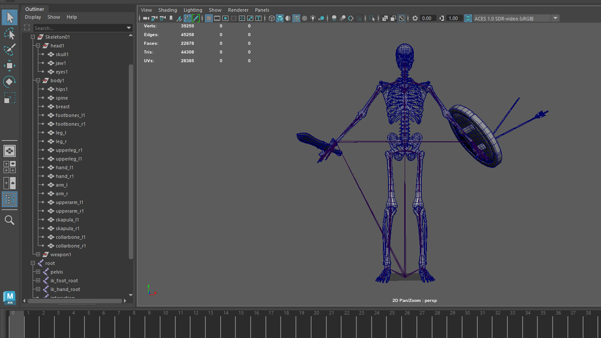 Skeleton 01 Low Poly - 3D Model by Wernerkurt