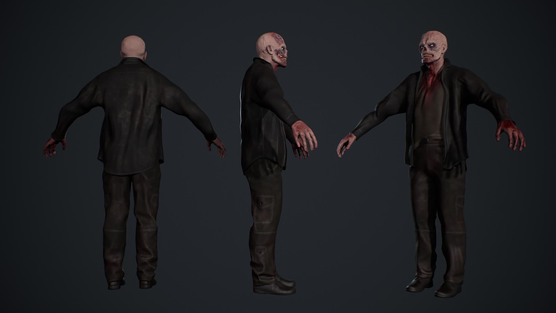 Zombie Male Low Poly - 3D Model by Wernerkurt