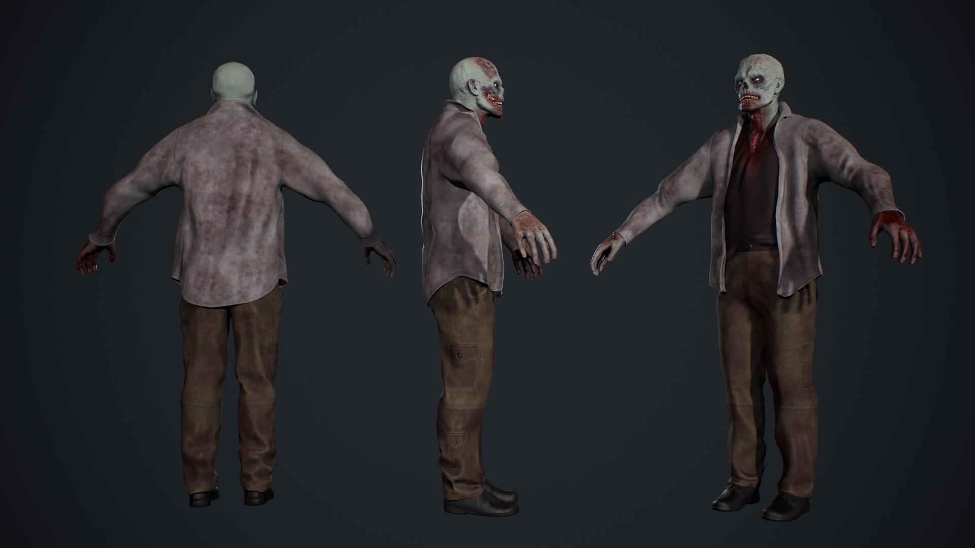 Zombie Male Low Poly - 3D Model by Wernerkurt