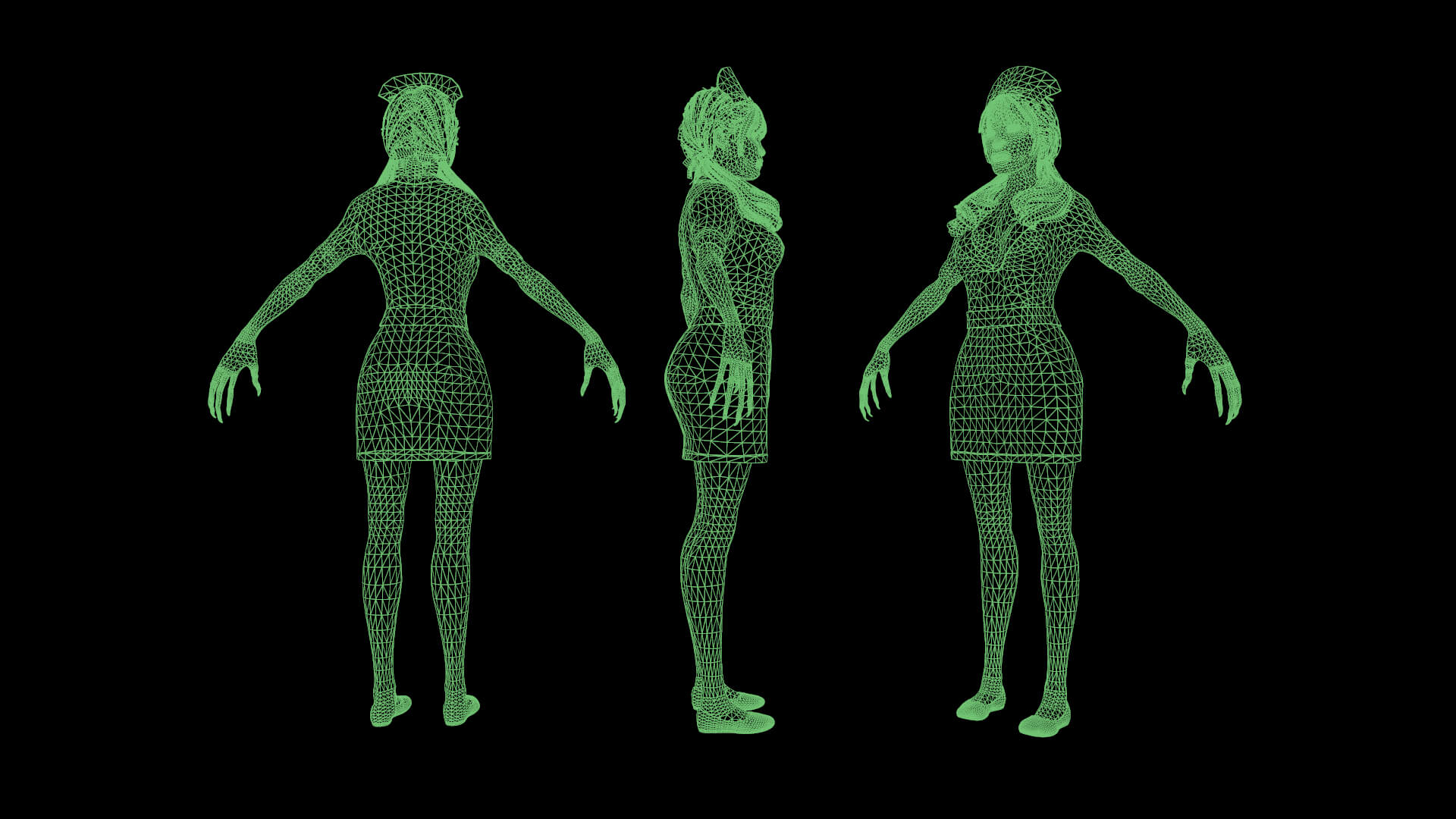 Zombie Nurse Low Poly - 3D Model by Wernerkurt