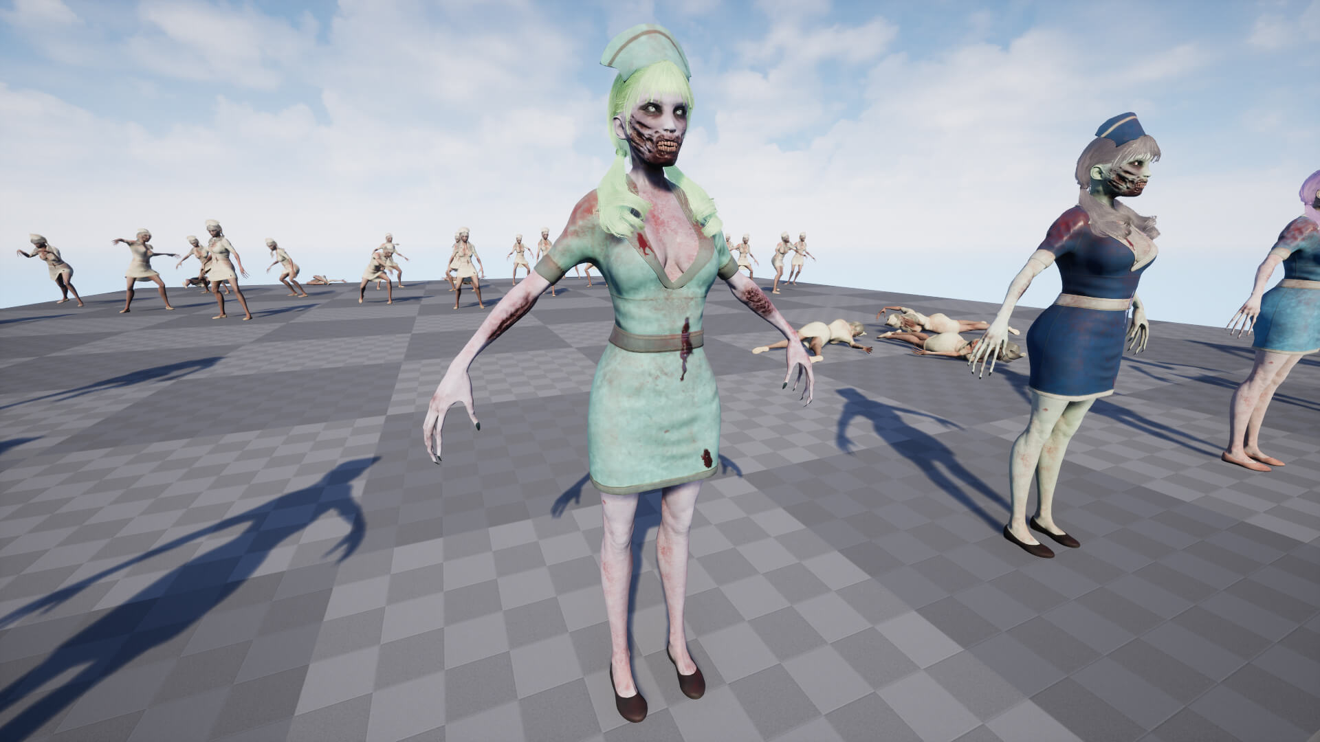 Zombie Nurse Low Poly - 3D Model by Wernerkurt