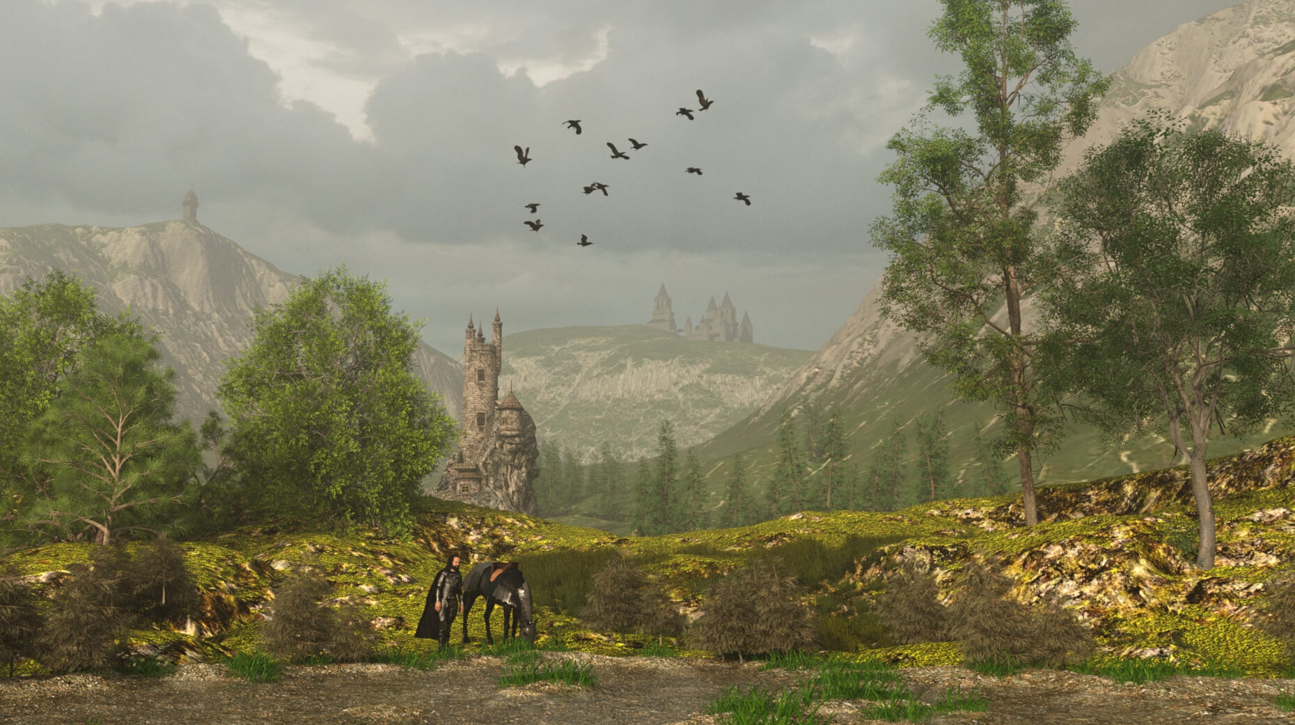 A Medieval Realm. 3D Render, Digital Art by westcala1c