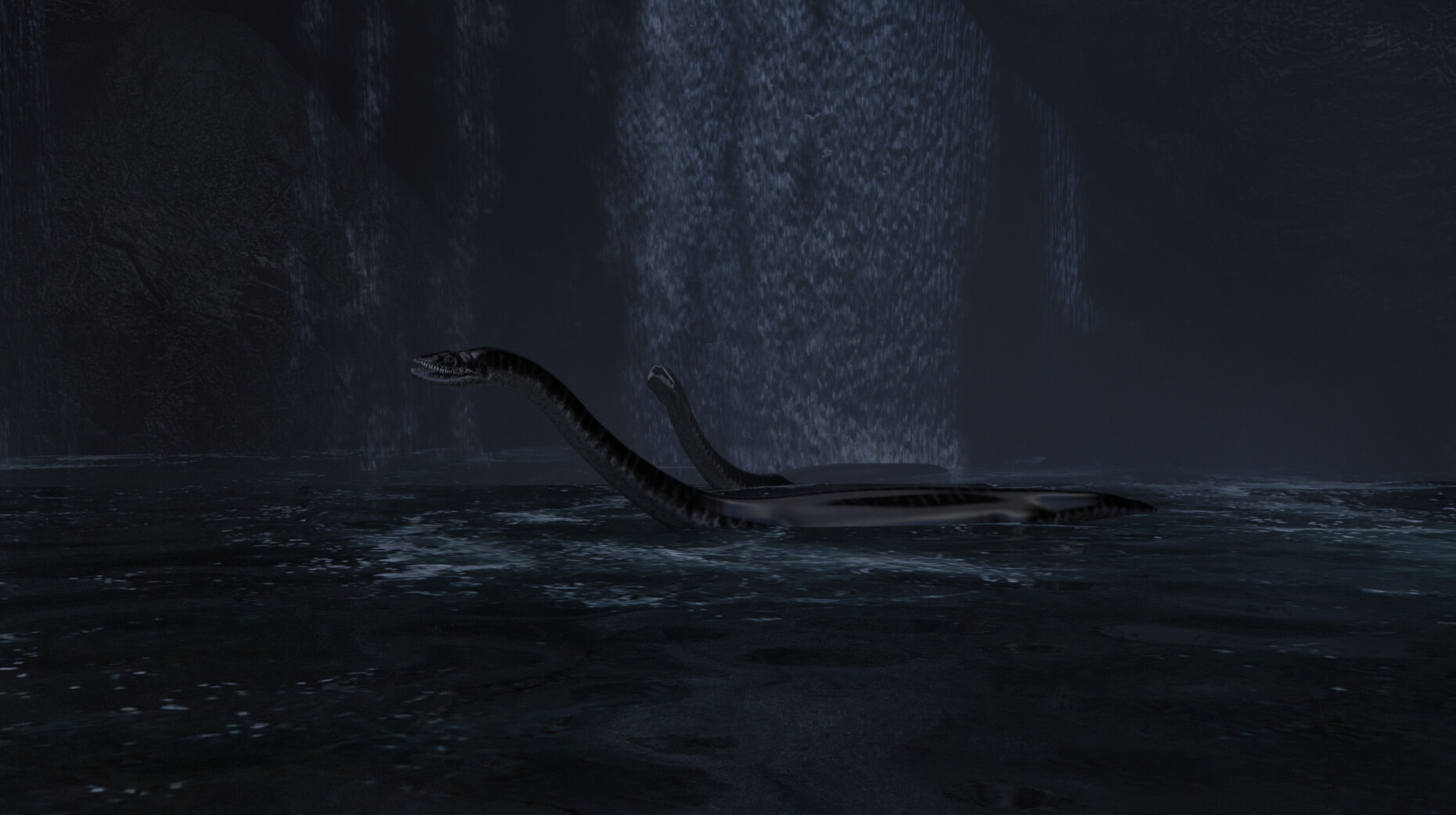 An Underground Subterranean Cavern at Loch Ness 3D Render