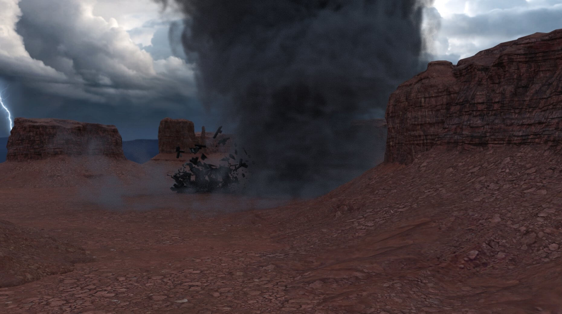 Canyon Shack Attack. 3D Render, Digital Art by westcala1c