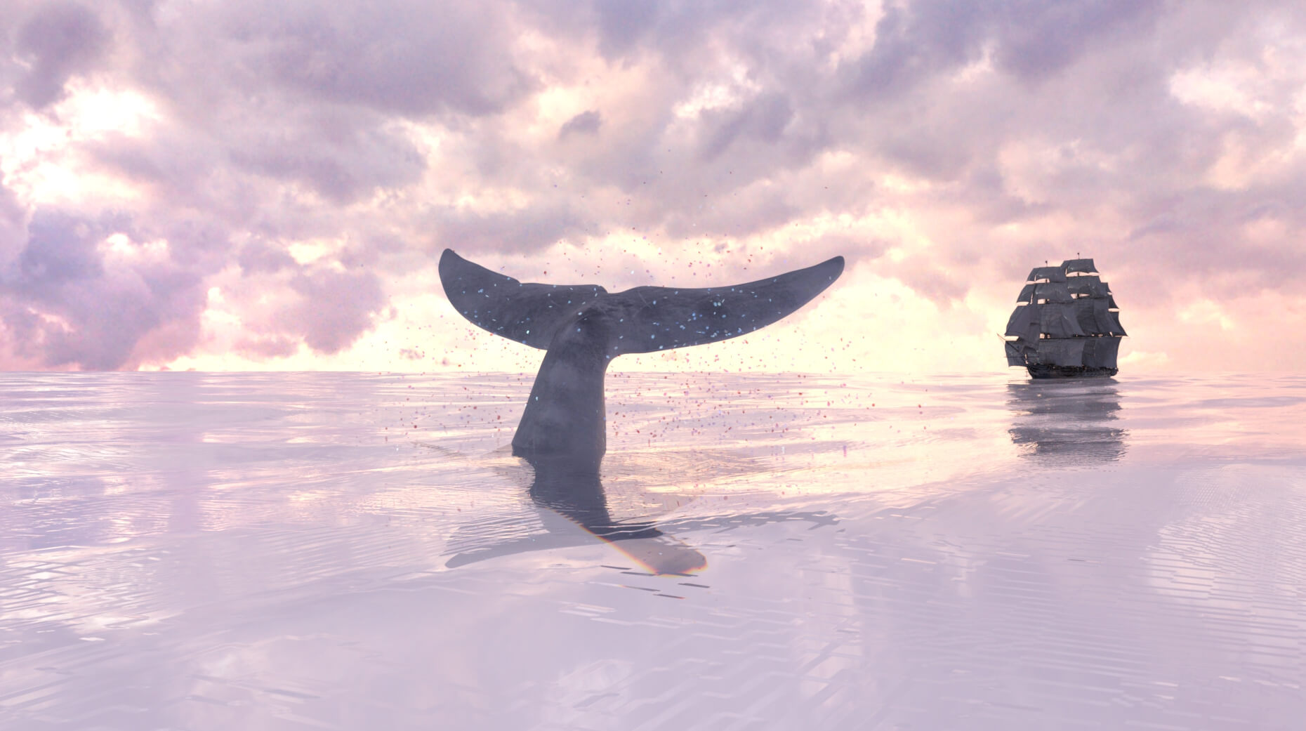 Chasing the White Whale. 3D Render, Digital Art by westcala1c