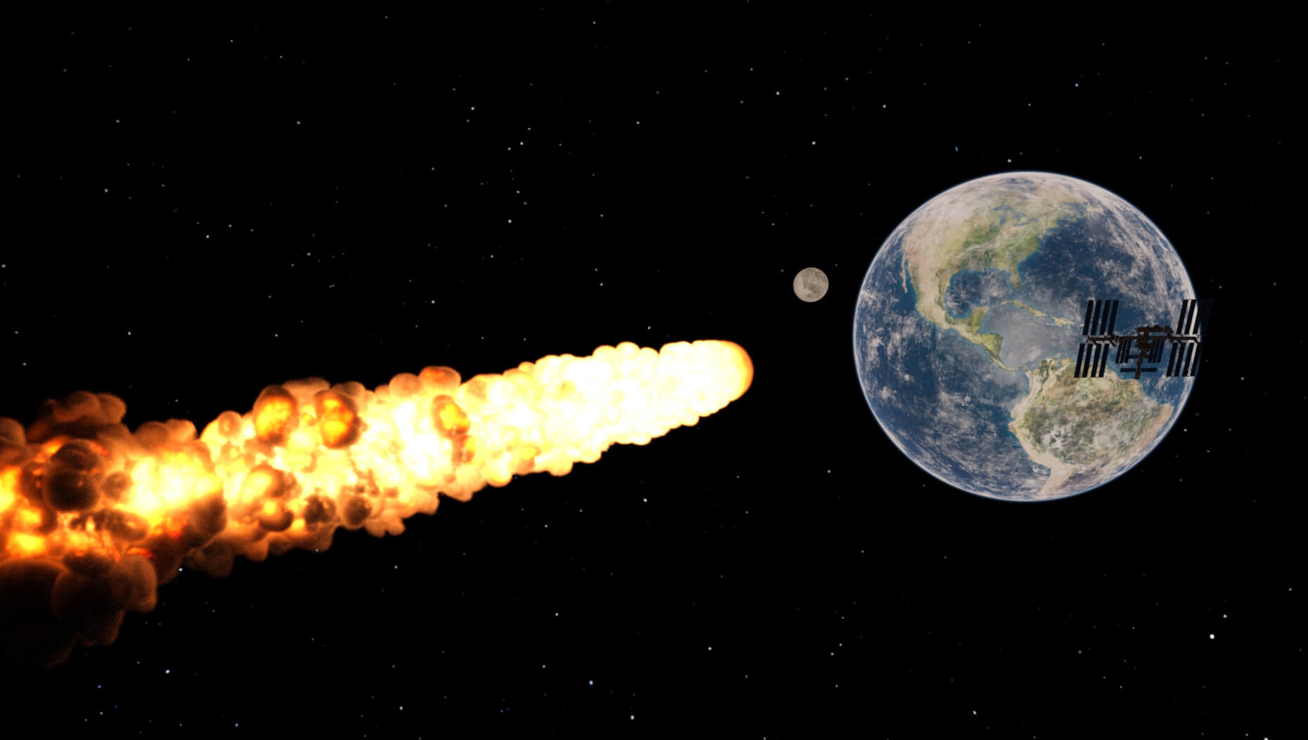 Collision Course Earth. 3D Render, Digital Art by westcala1c