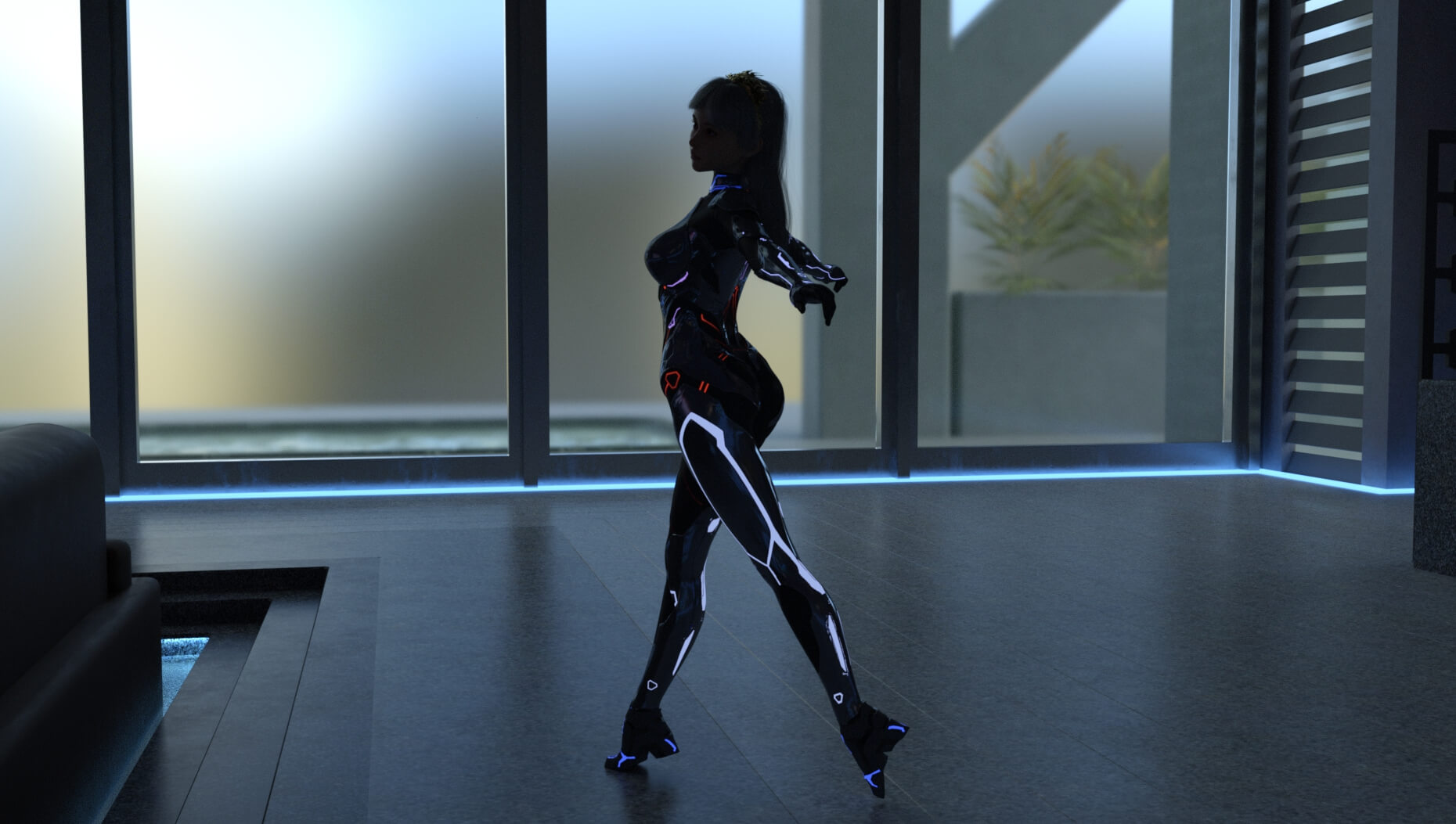 Cyber Chick. 3D Render, Digital Art by westcala1c