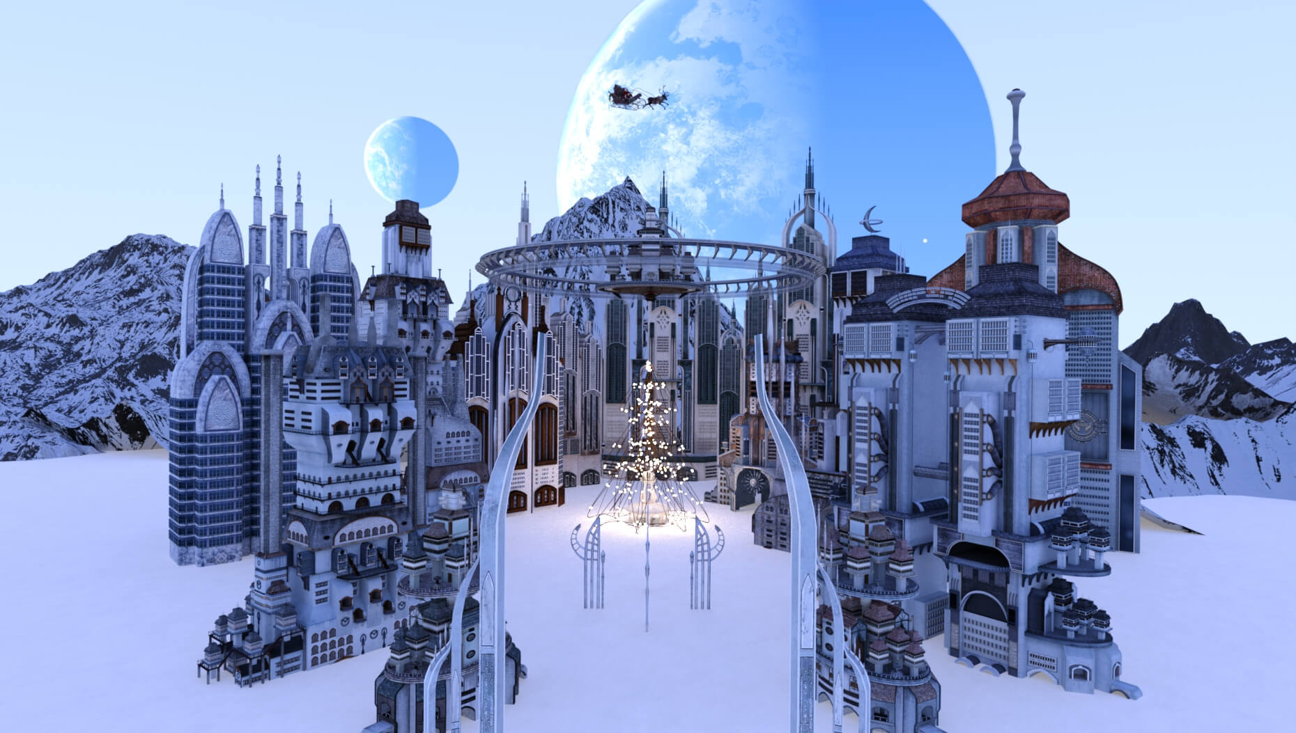 Delivery to all Inhabited Planets. 3D Render by westcala1c