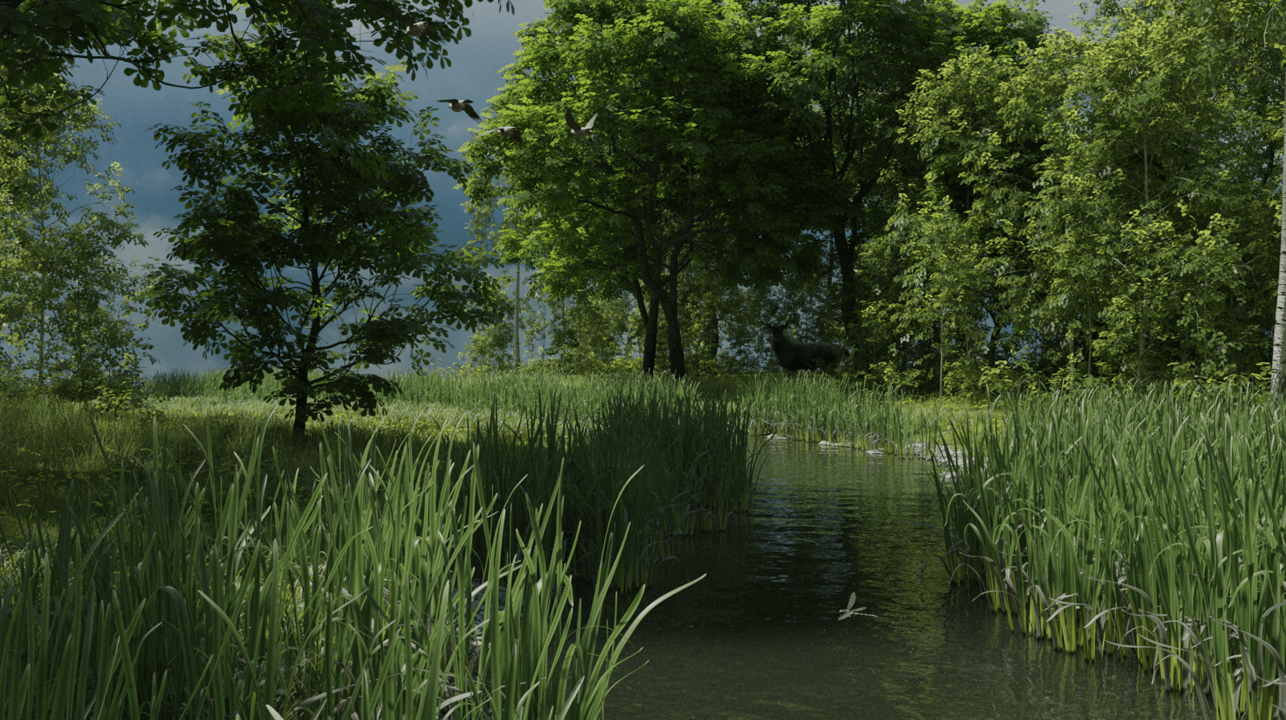 Down by the River. 3D Render, Digital Art by westcala1c