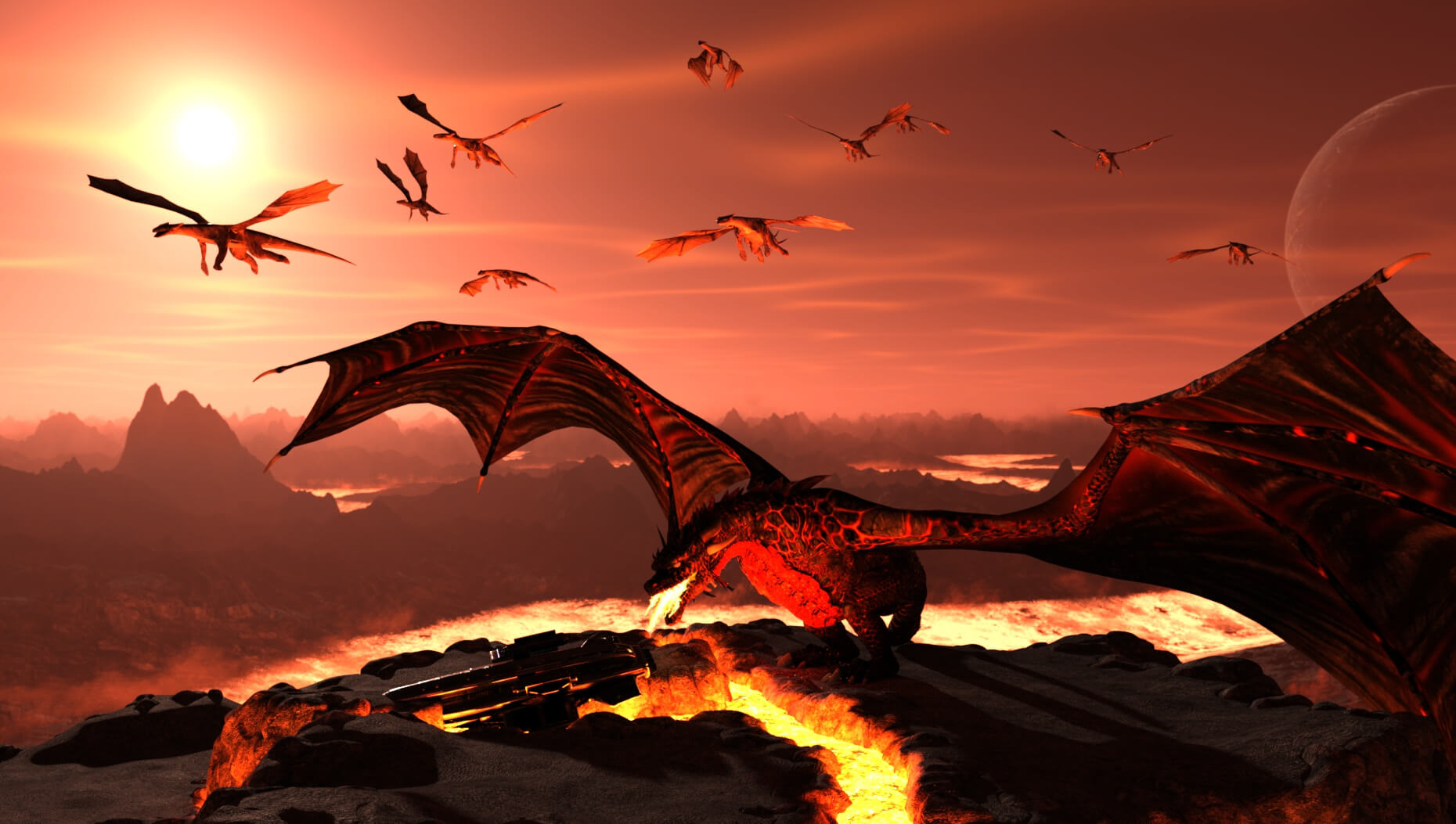 Dragon World Z. 3D Render, Digital Art by westcala1c