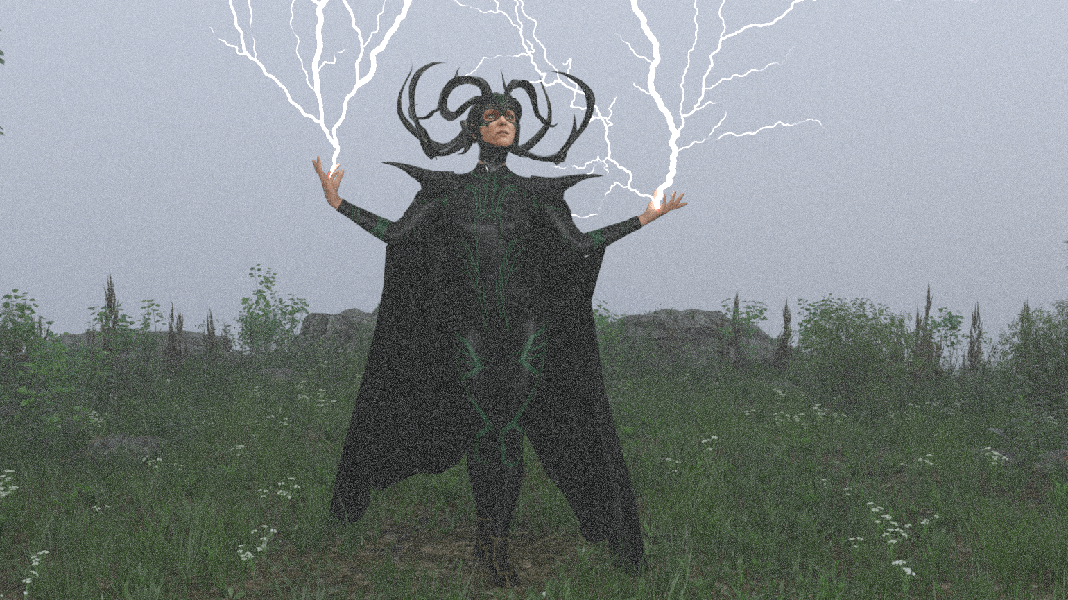 Hela Daughter of Odin. 3D Render, Digital Art by westcala1c