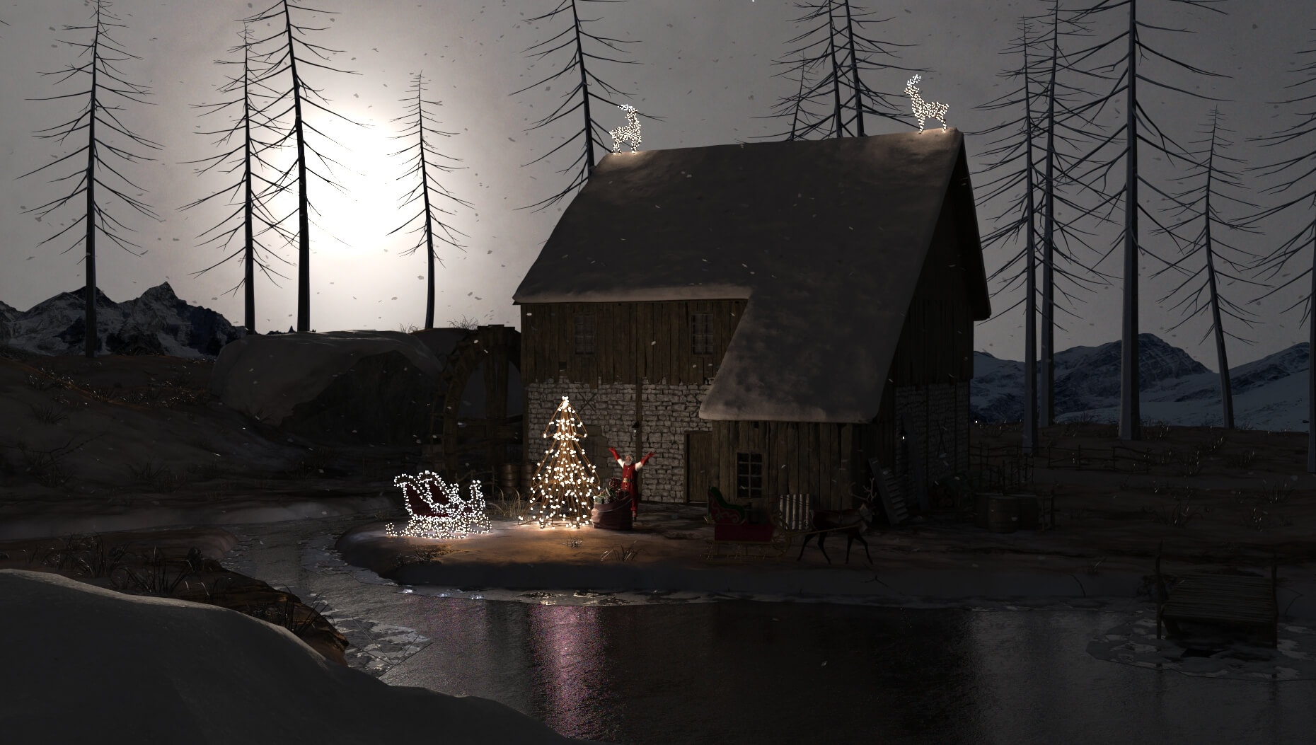 Jolly Santa. 3D Render, Digital Art by westcala1c