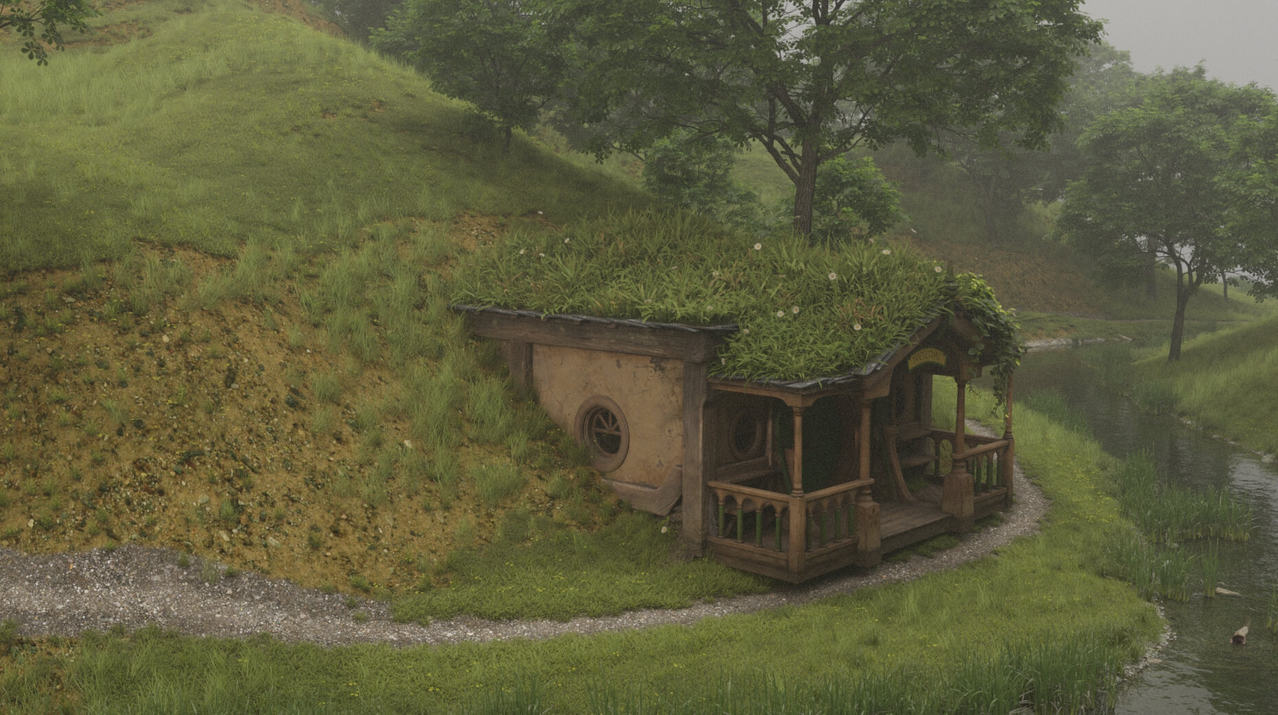 Life in the Shire. 3D Render, Digital Art by westcala1c