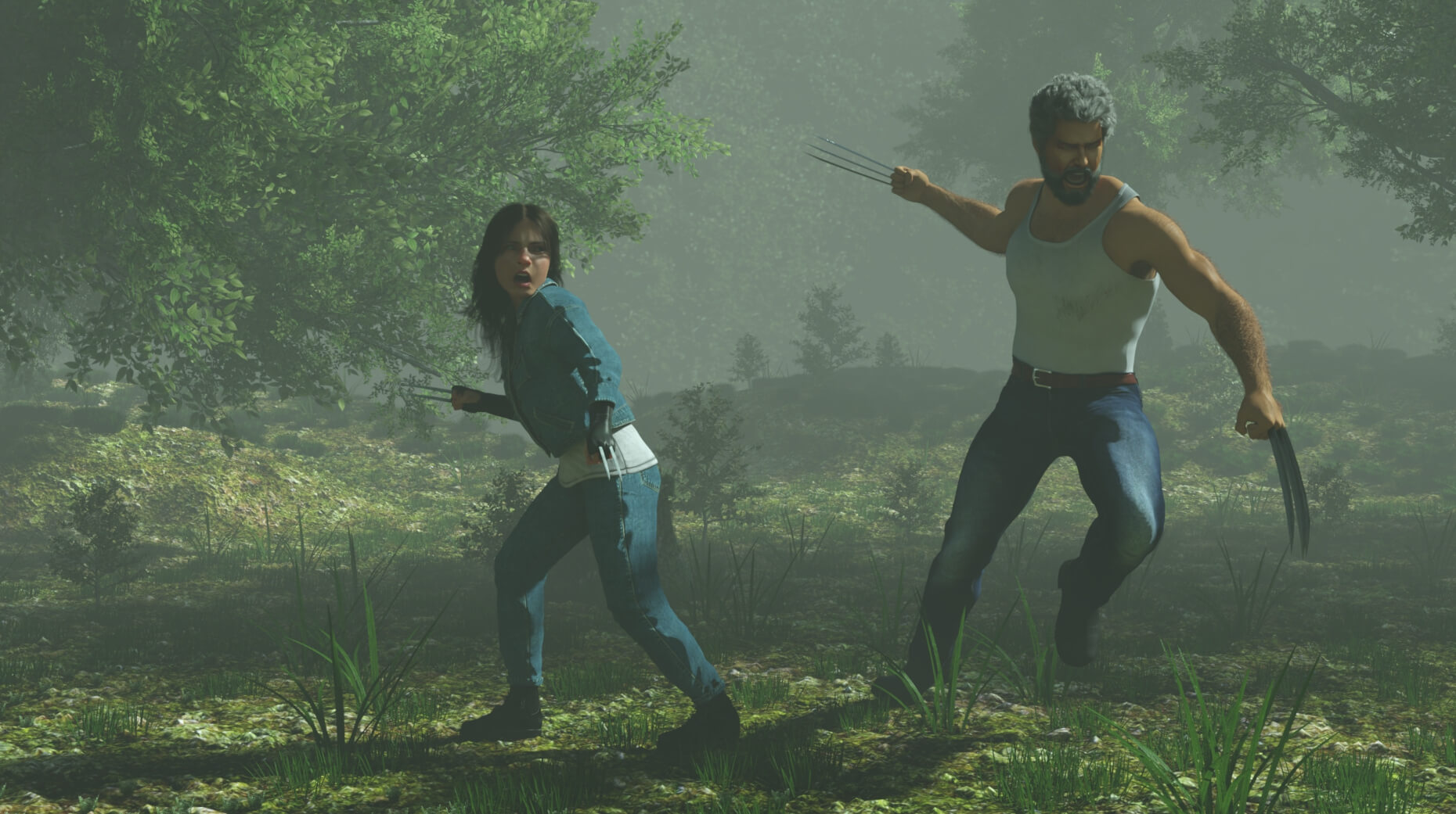 Logans Last Stand with Laura. 3D Render by westcala1c