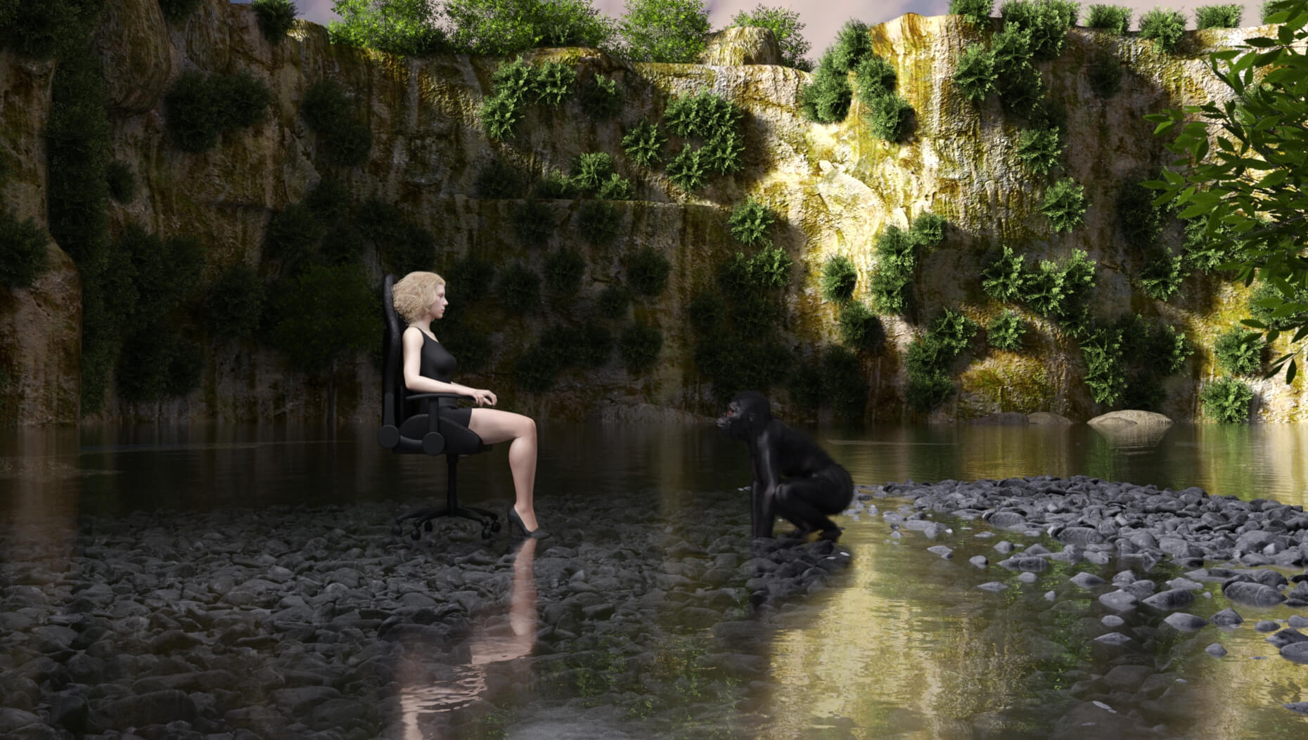 Lucy meets Lucy. 3D Render, Digital Art by westcala1c