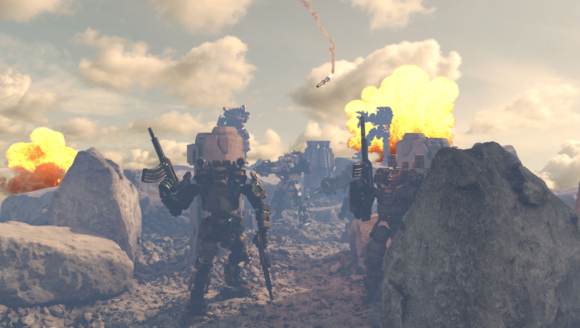 Mech Wars. 3D Render, Digital Art by westcala1c