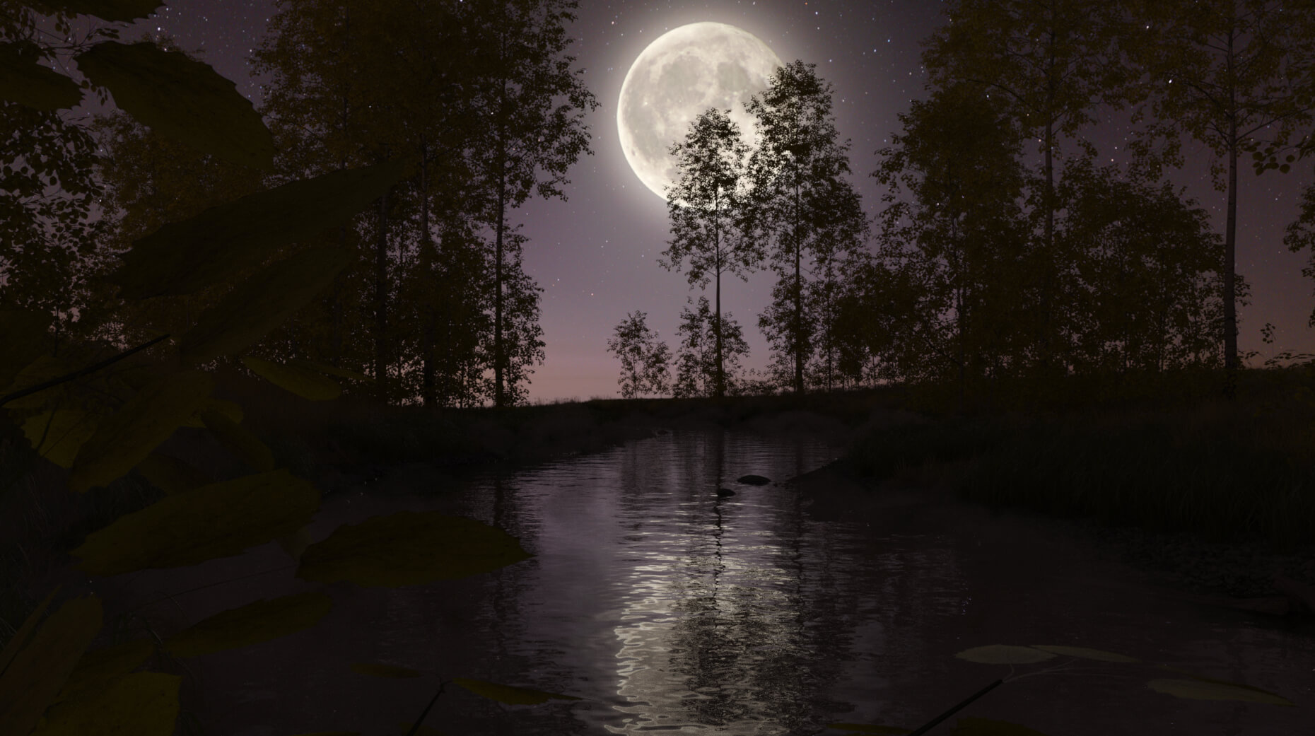 Moon River 3D Render, Digital Art by westcala1c