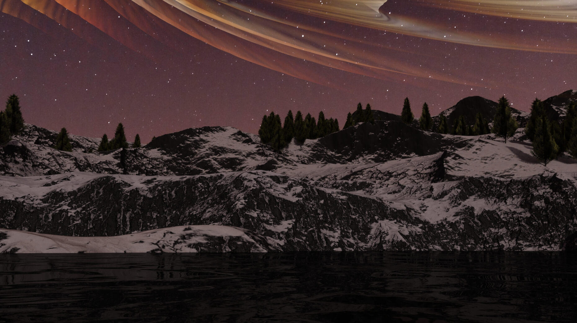 Northern Lights. 3D Render, Digital Art by westcala1c