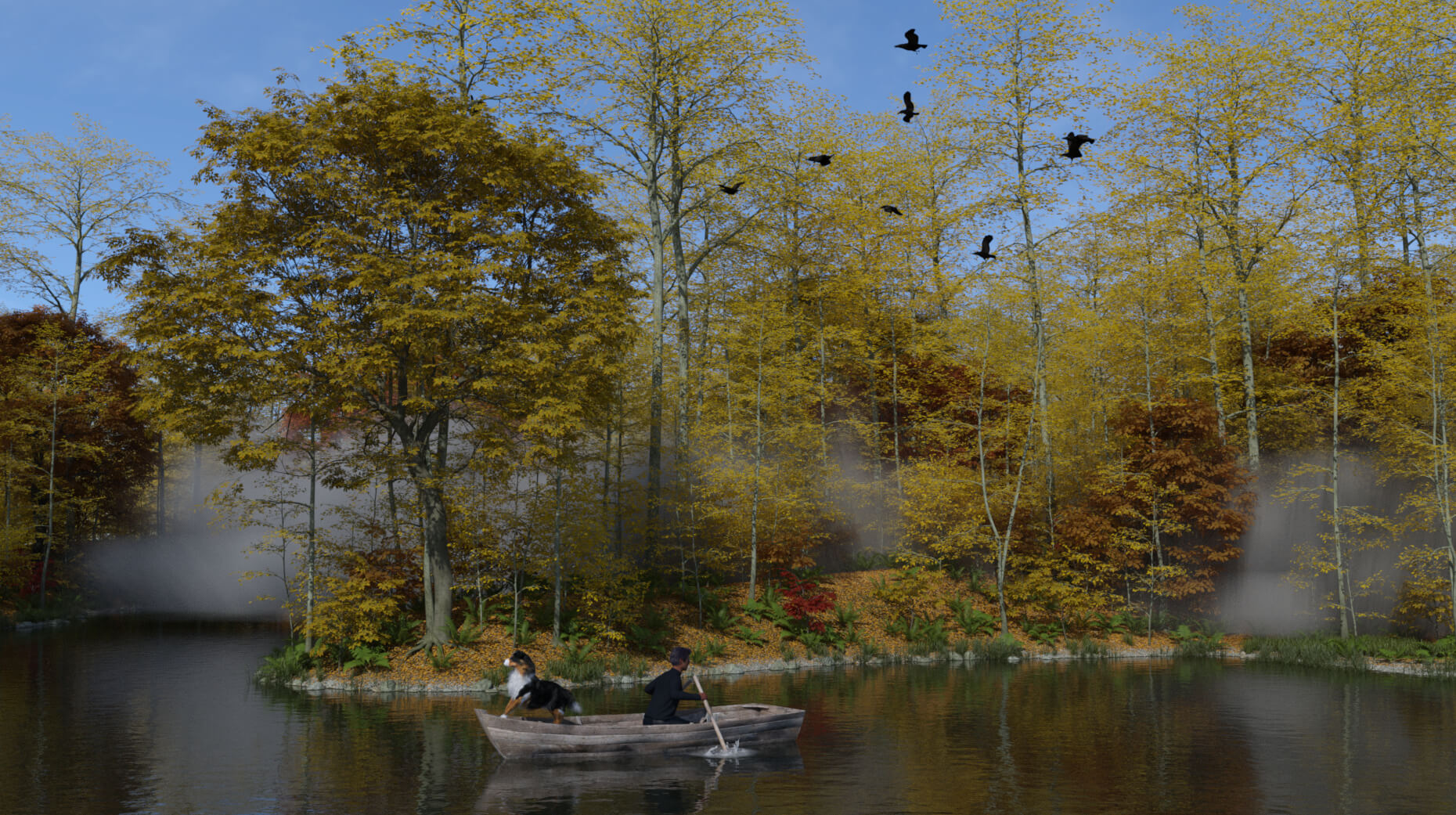 One Man and His Dog 3D Render, Digital Art by westcala1c