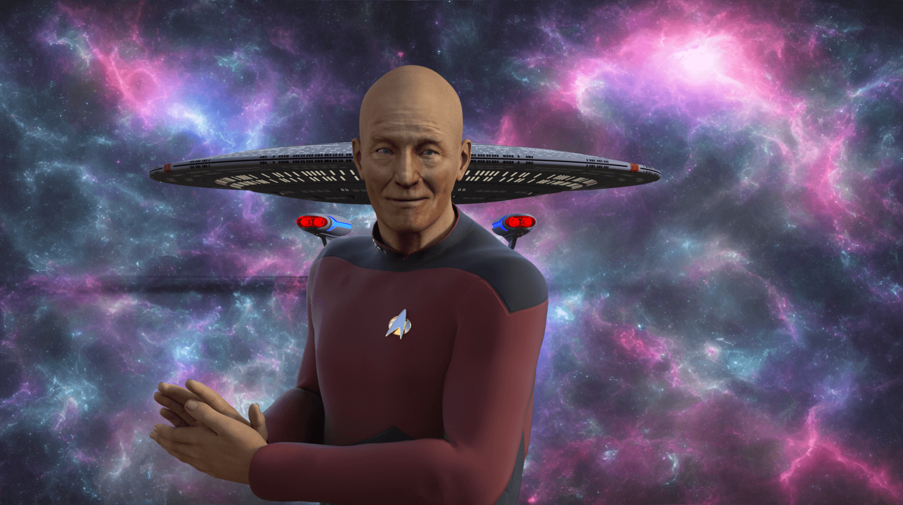 Picard 3D Render, Digital Art by westcala1c