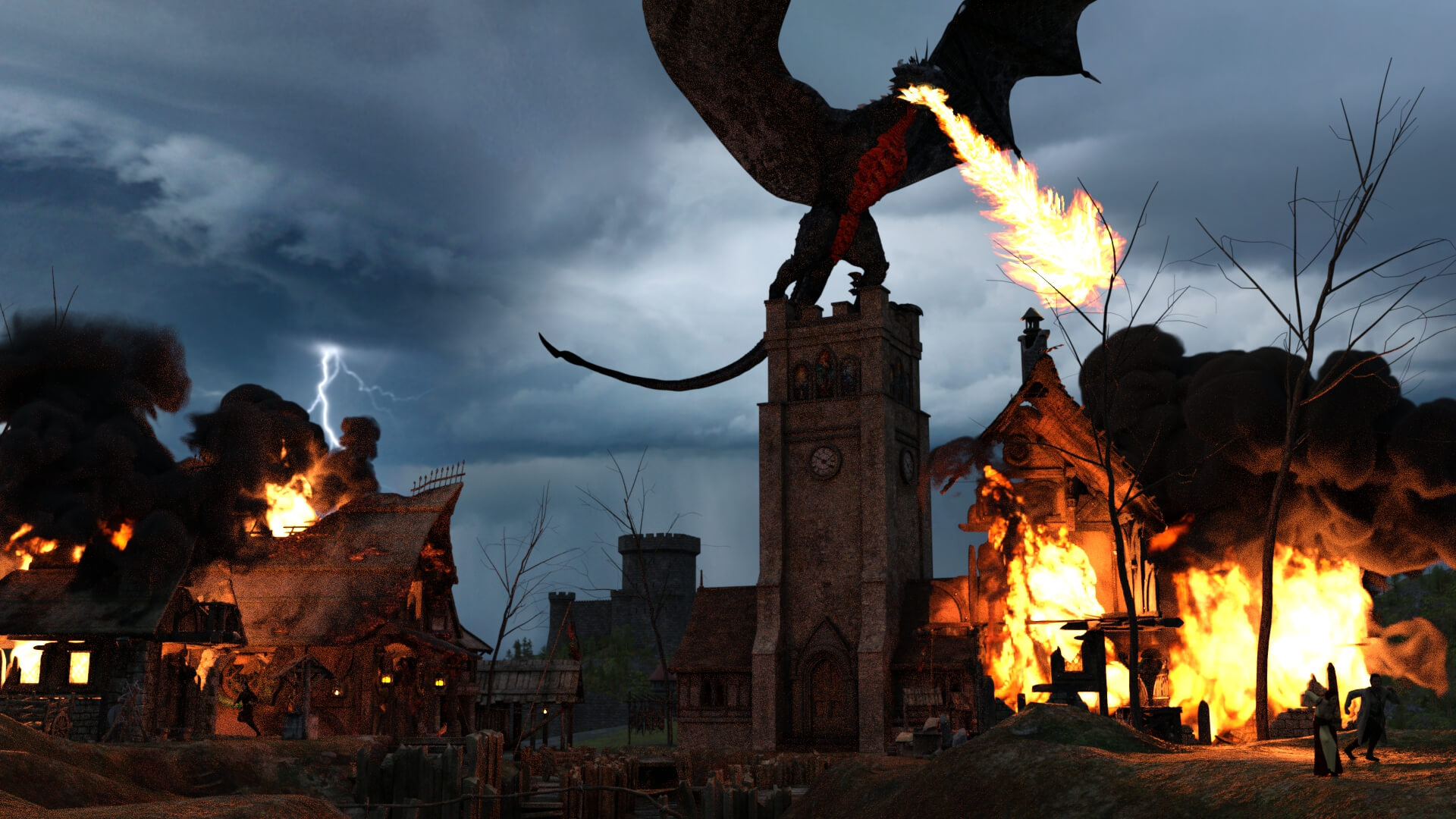 Rage of the Dragon. 3D Render, Digital Art by westcala1c