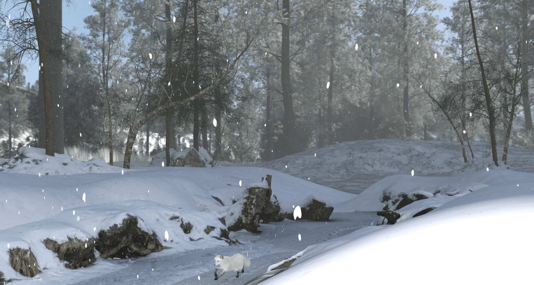 Real Winter Wonderland. 3D Render, Digital Art by westcala1c