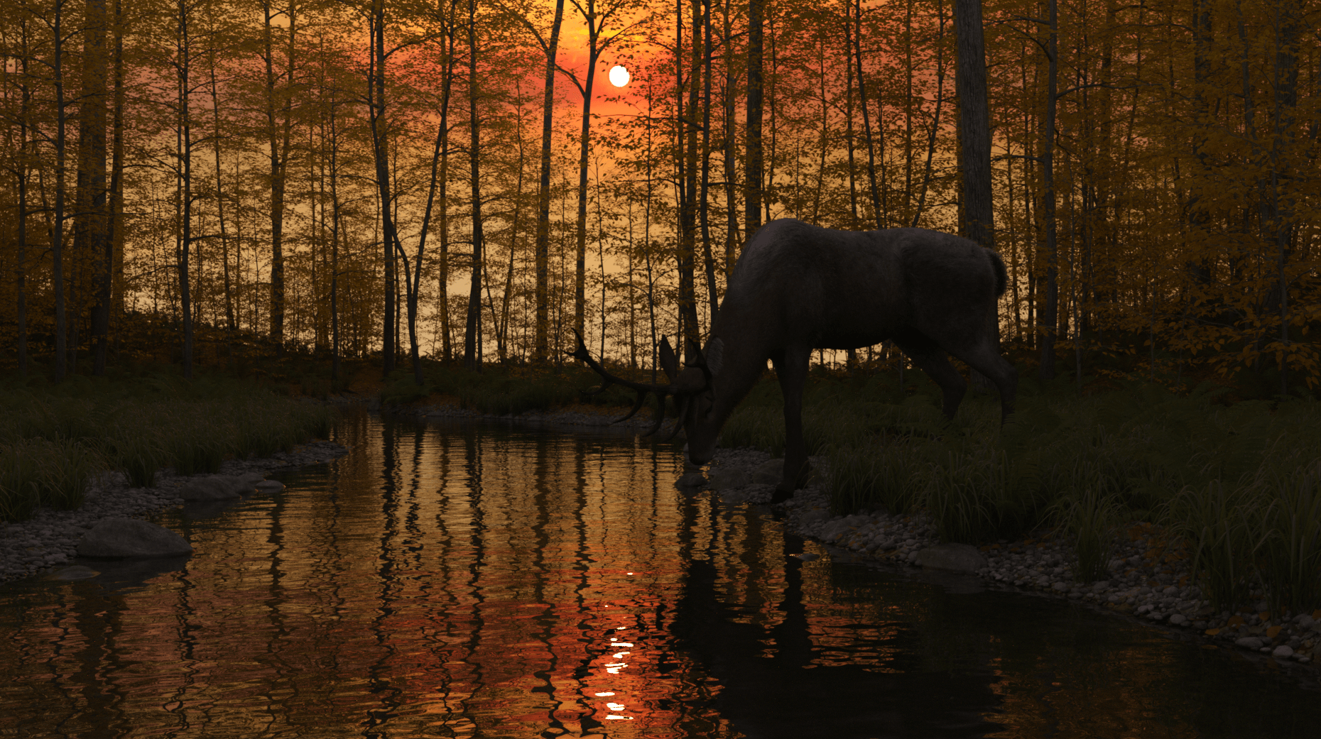Reflections of Nature. 3D Render, Digital Art by westcala1c