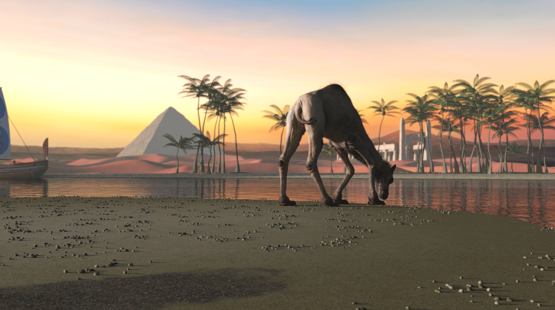 River Nile. 3D Render, Digital Art by westcala1c