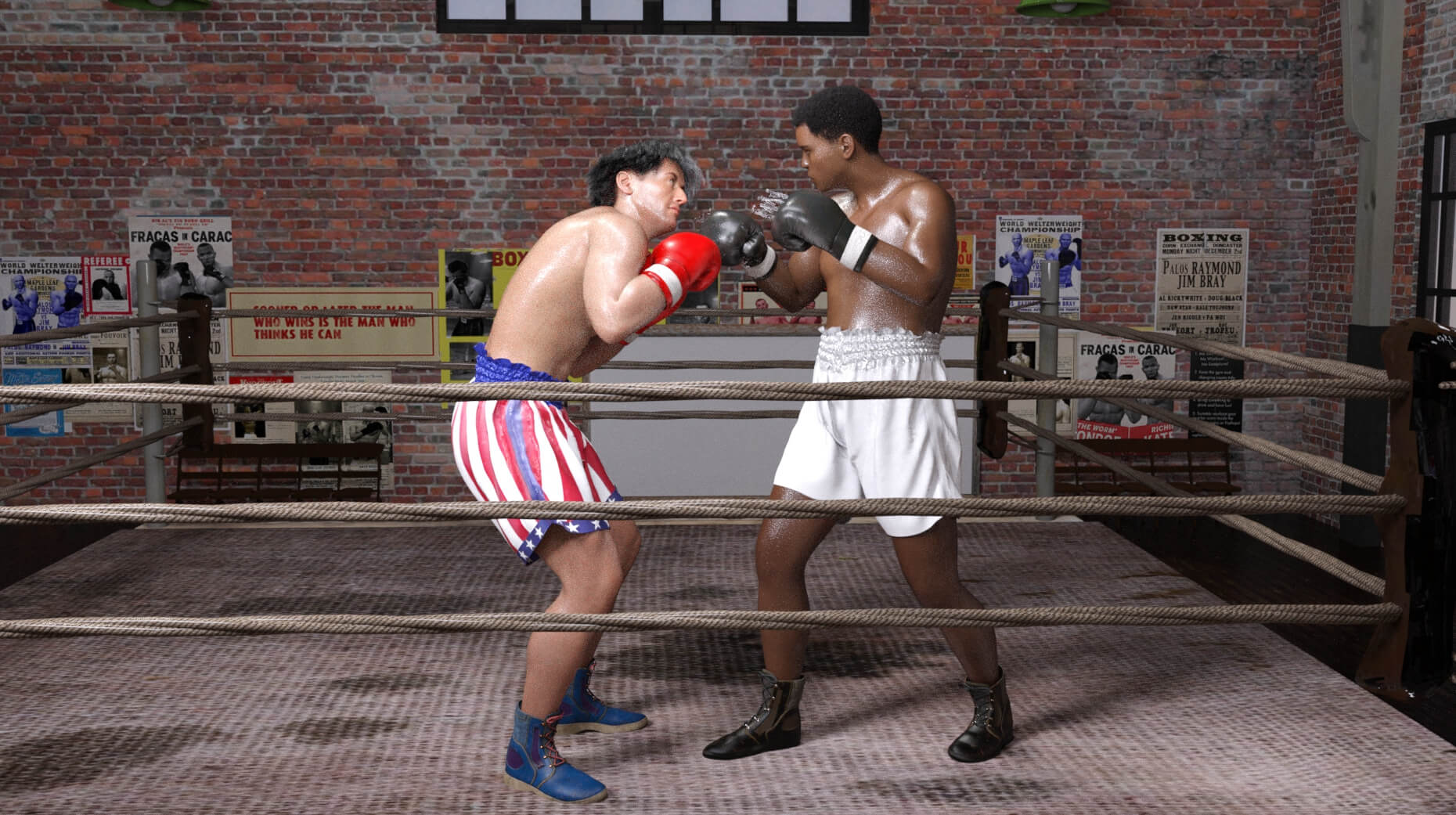Rocky V Ali 3D Render, Digital Art by westcala1c
